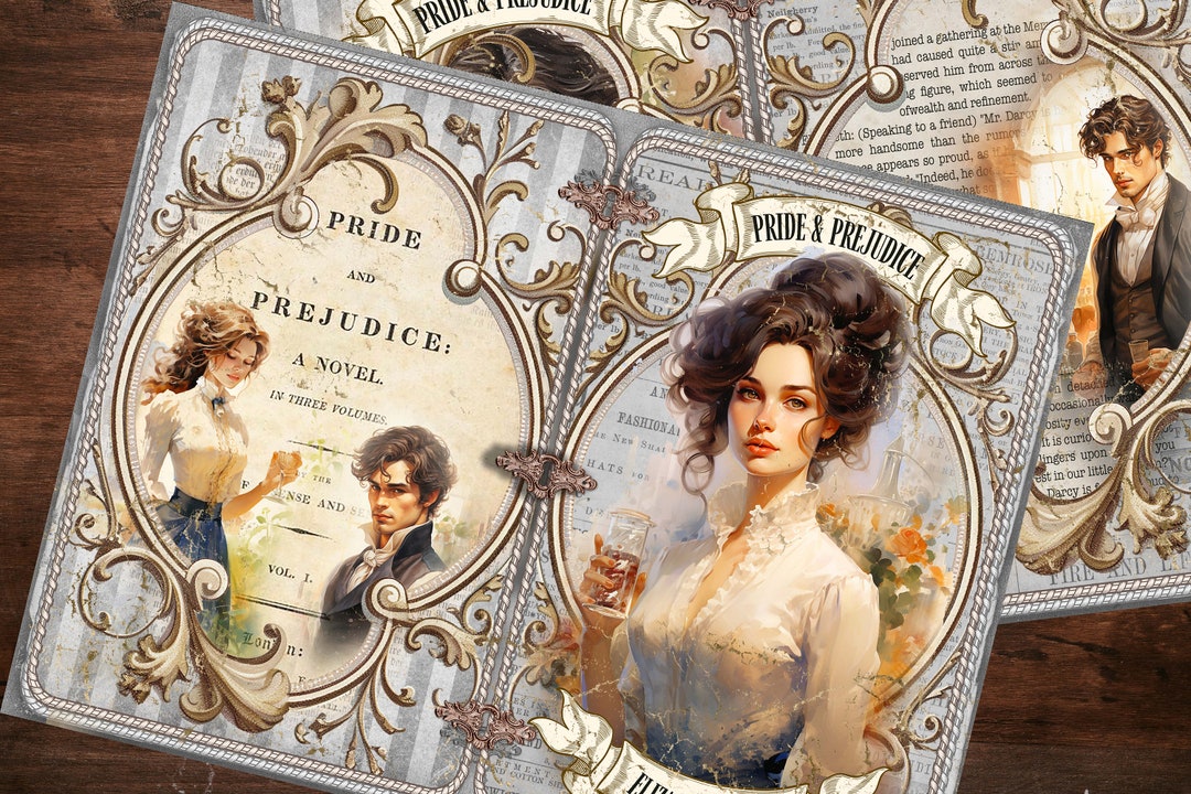 Pride & Prejudice Junk Journal Kit, Jane Austen Junk Journal Pages ...