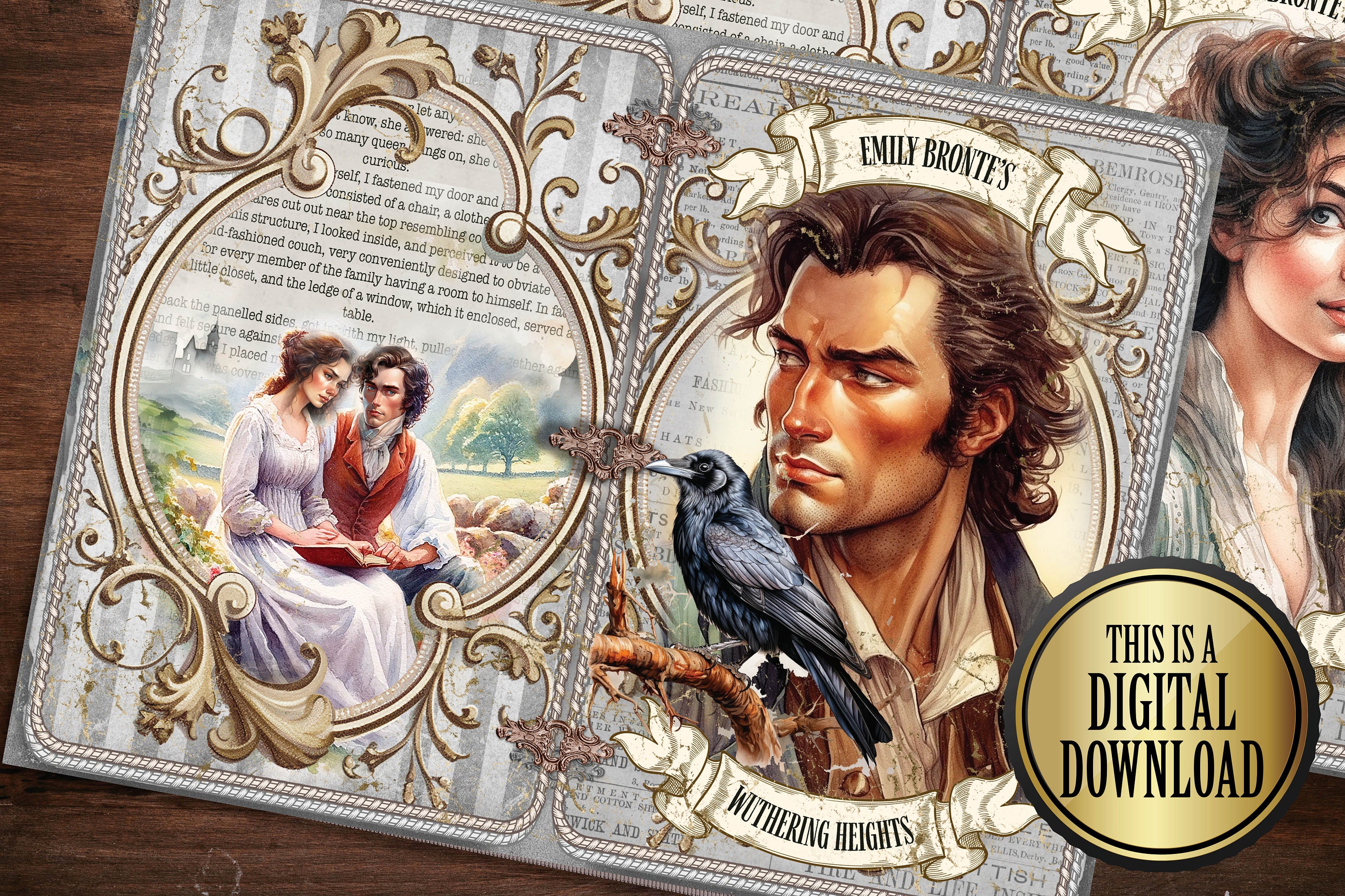Wuthering Heights Junk Journal Kit, Emily Bronte Junk Journal Pages ...