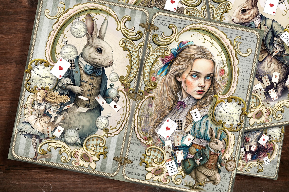 Alice in Wonderland Junk Journal Pages Junk Journal Kit - Etsy