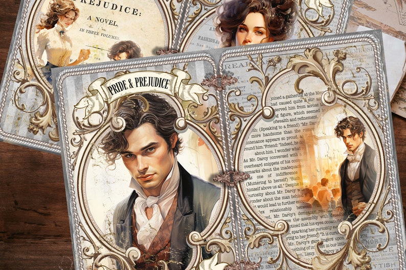 Pride & Prejudice Junk Journal Kit, Jane Austen Junk Journal Pages ...