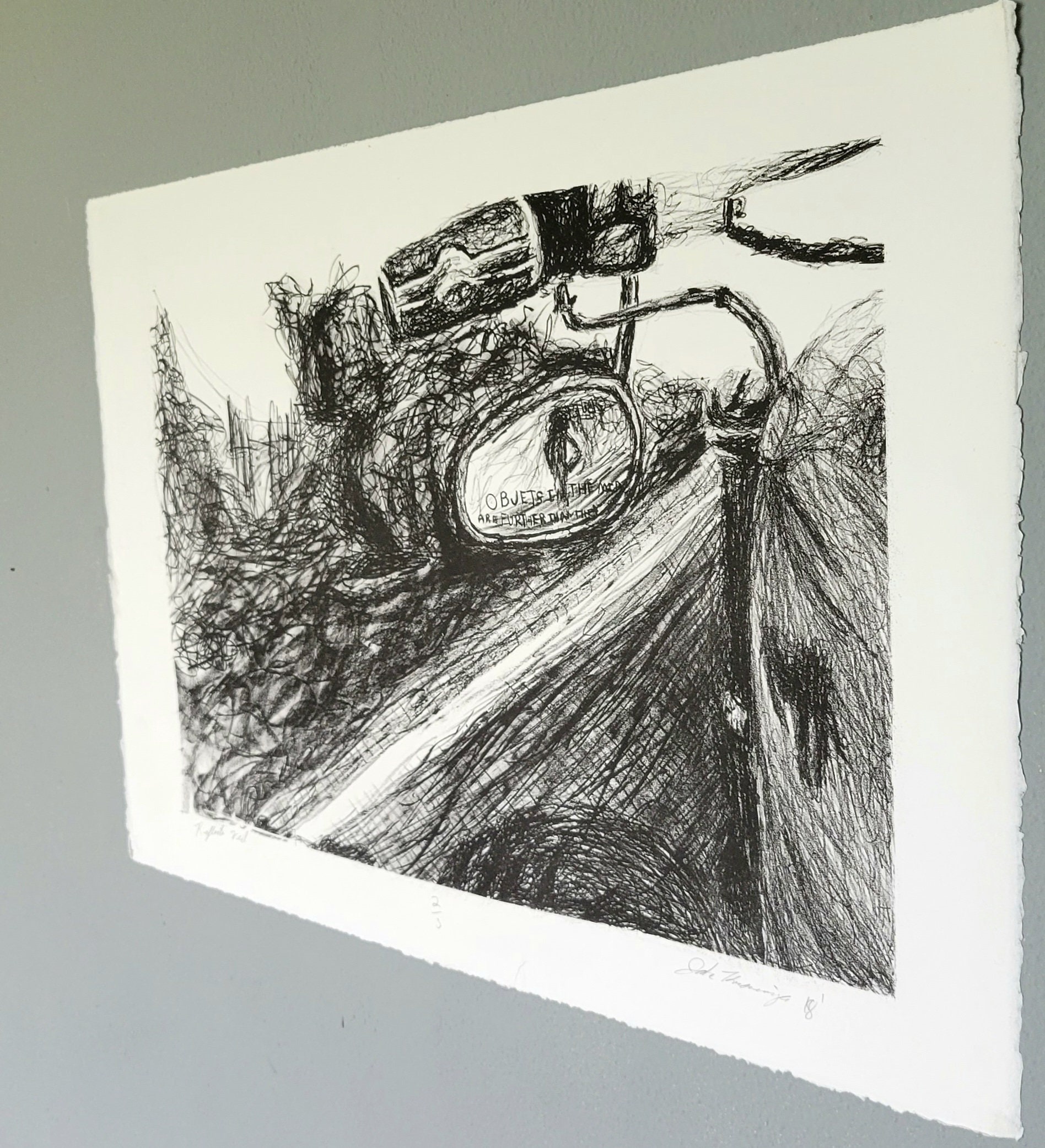 Original Motorcycle Linograph Print - Etsy