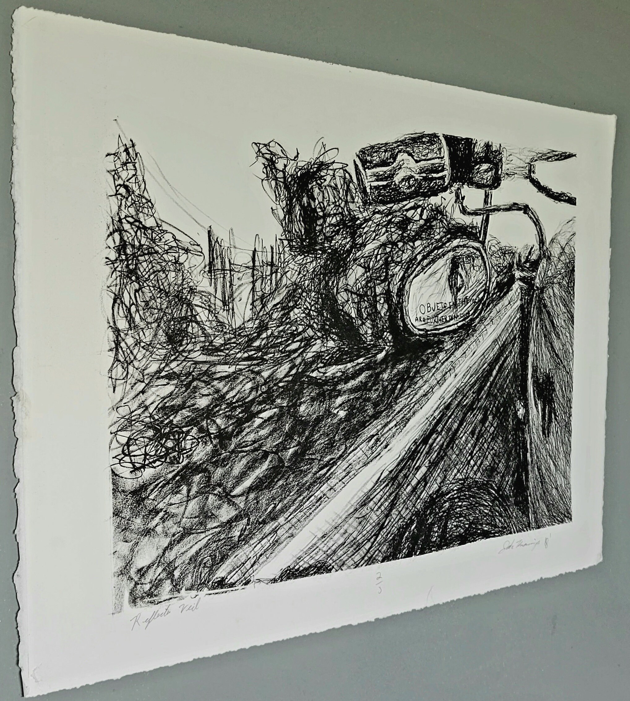Original Motorcycle Linograph Print - Etsy