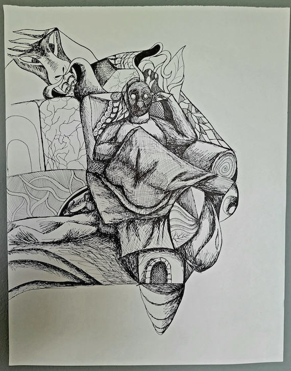 Abstract Pen Ink Drawings