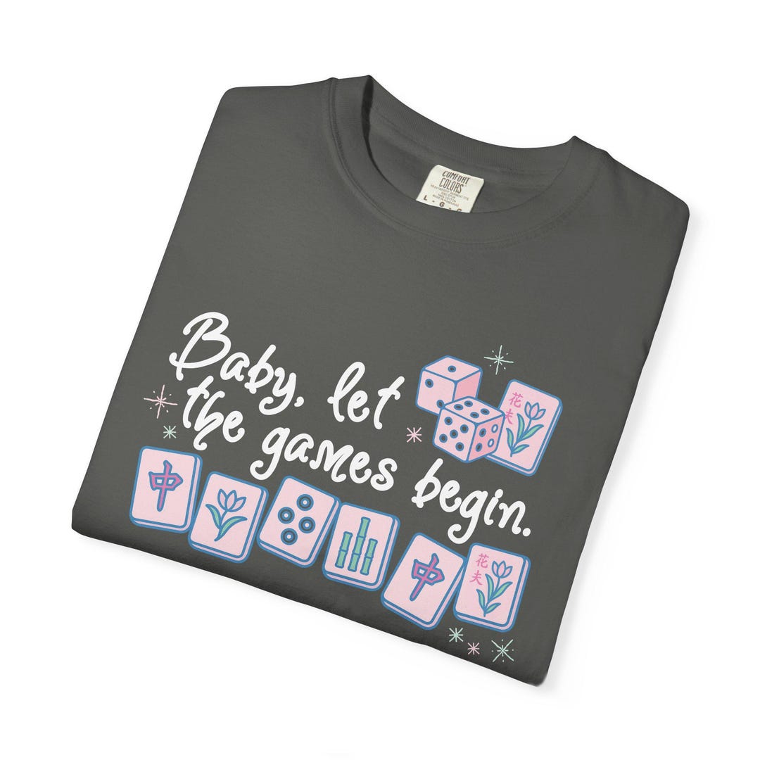 Preppy Mahjong Shirt | Baby Let the Games Begin Tee | Cute Pastel Tile ...