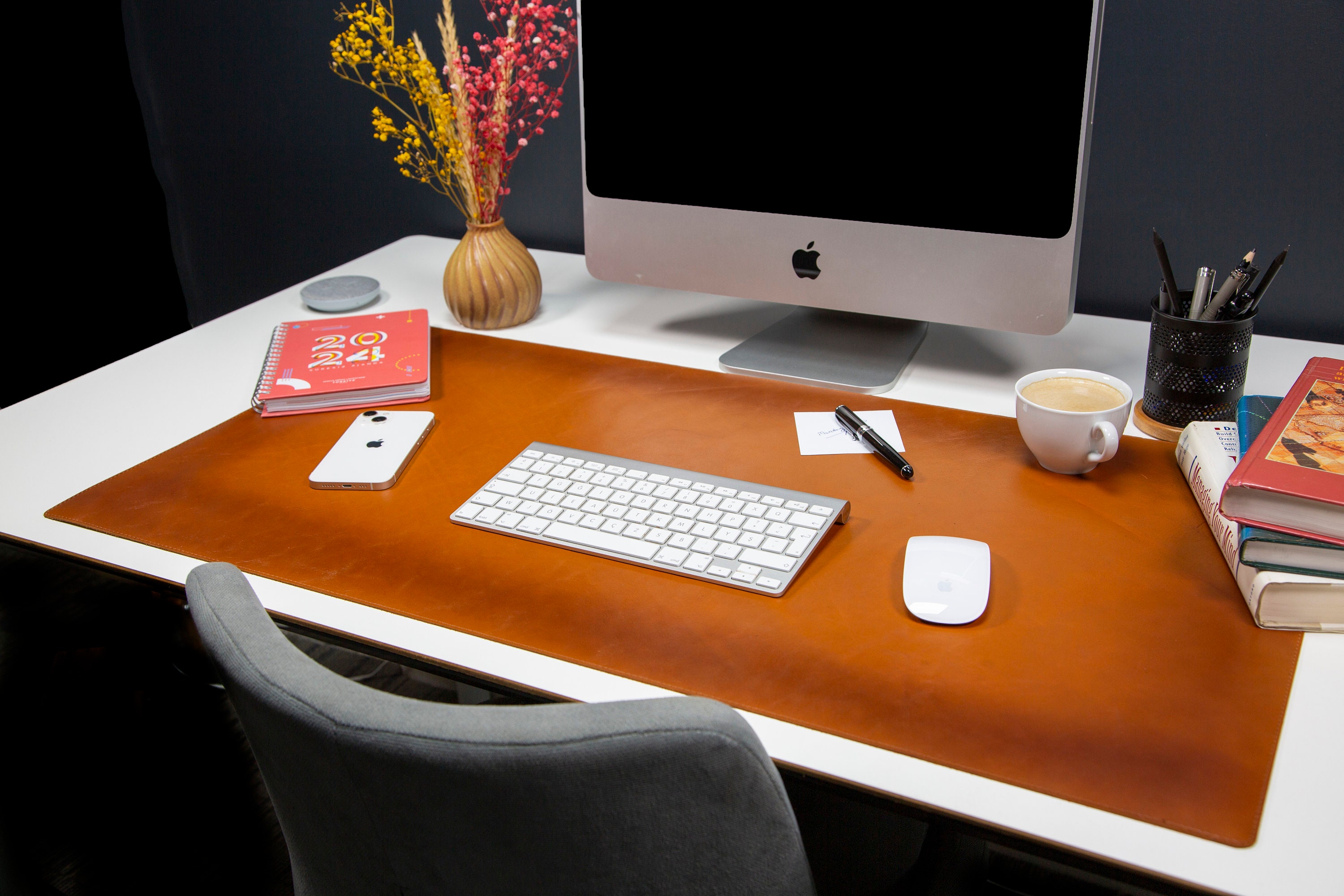 Office Desk Mat Handmade Full Grain Leather Desk Mat Leather - Etsy