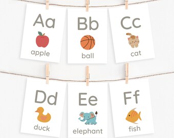 Traditional Alphabet Flash Cards Printable, ABC Flashcards, Alphabet ...