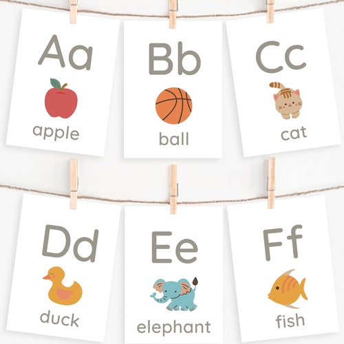 Alphabet Flashcards Digital Download ABC Printable Flash - Etsy