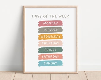 Days of the Week Boho Digital Download - Etsy
