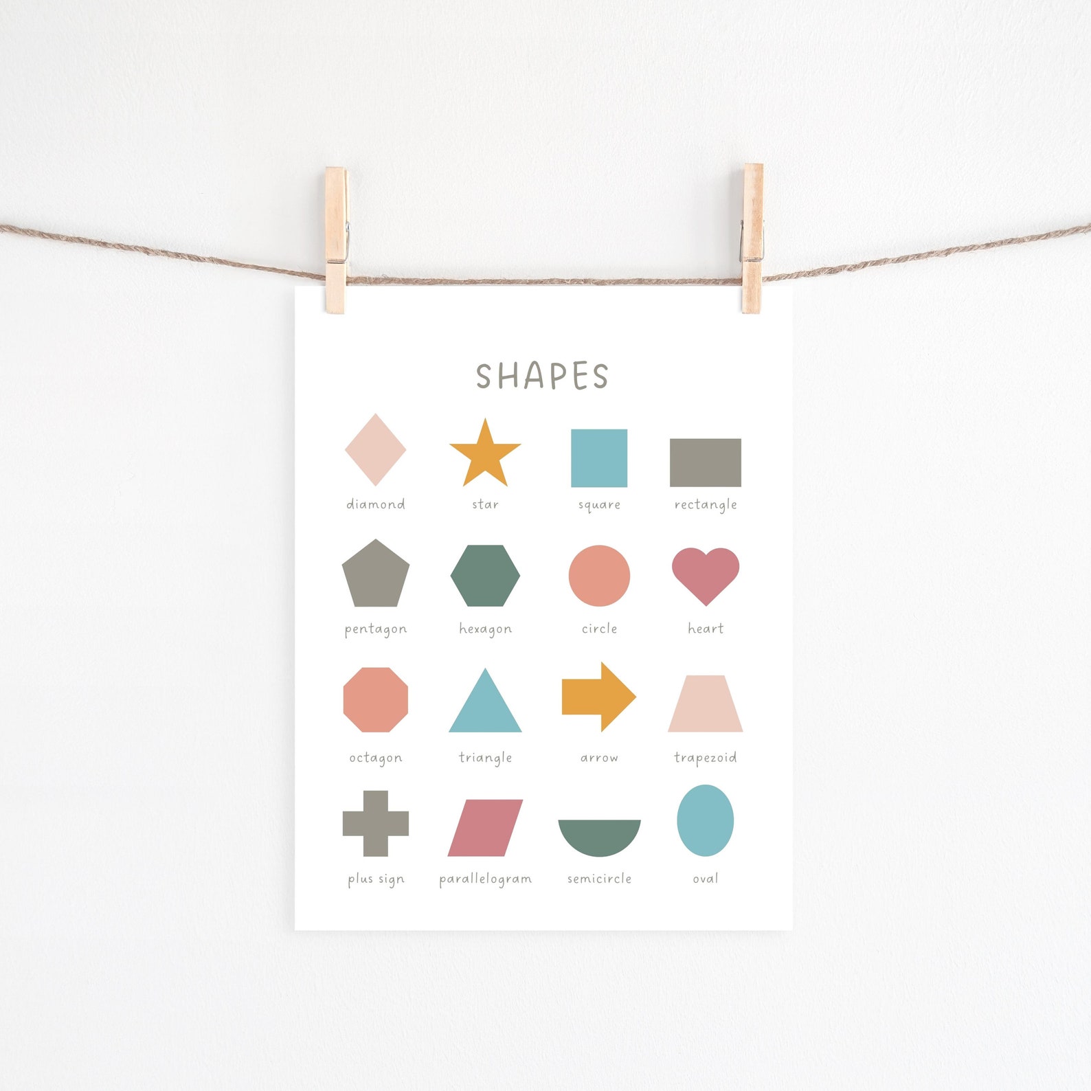 Boho Educational Posters, Weather, Numbers 1-10 and Shapes Classroom ...