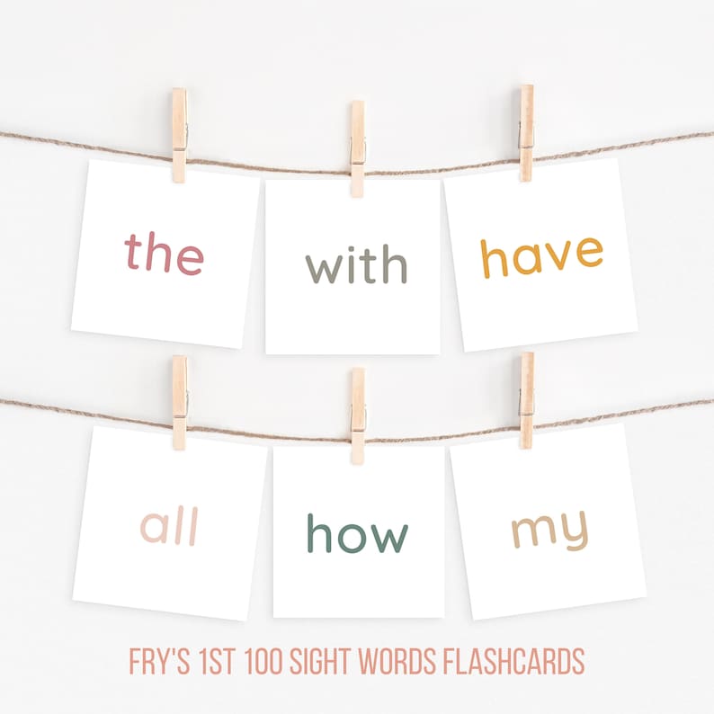 Sight Words Flashcards, Fry Word List, 1st 100 Kindergarten - First ...