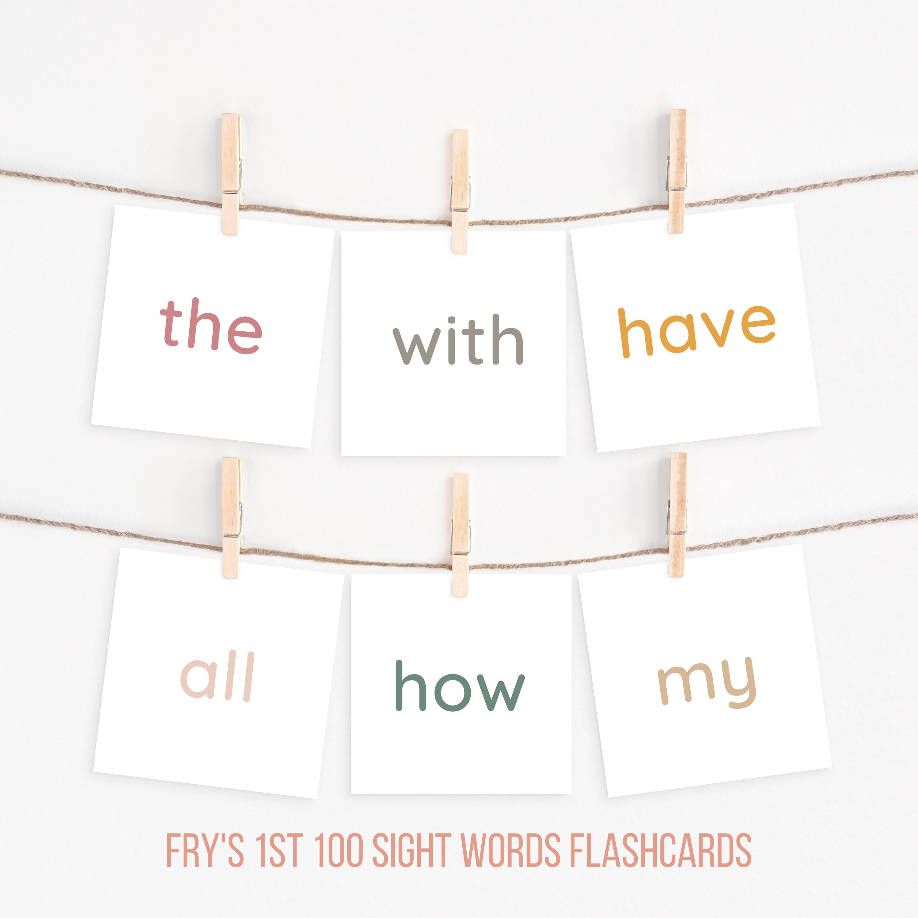 Sight Words Flashcards Fry Word List 1st 100 Kindergarten - Etsy
