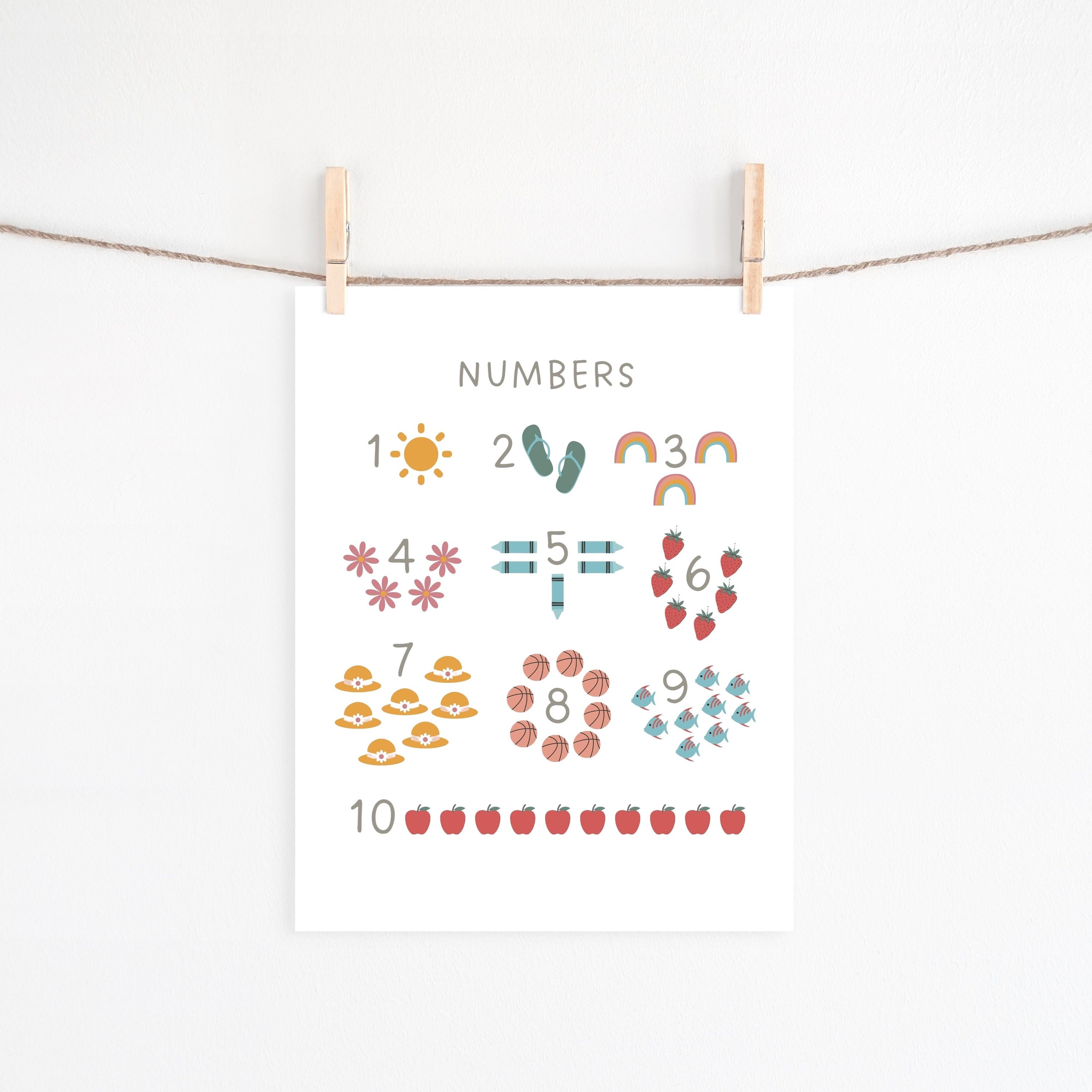 Numbers 1-10, Count to 10 Poster, Boho Classroom Homeschool Decor ...
