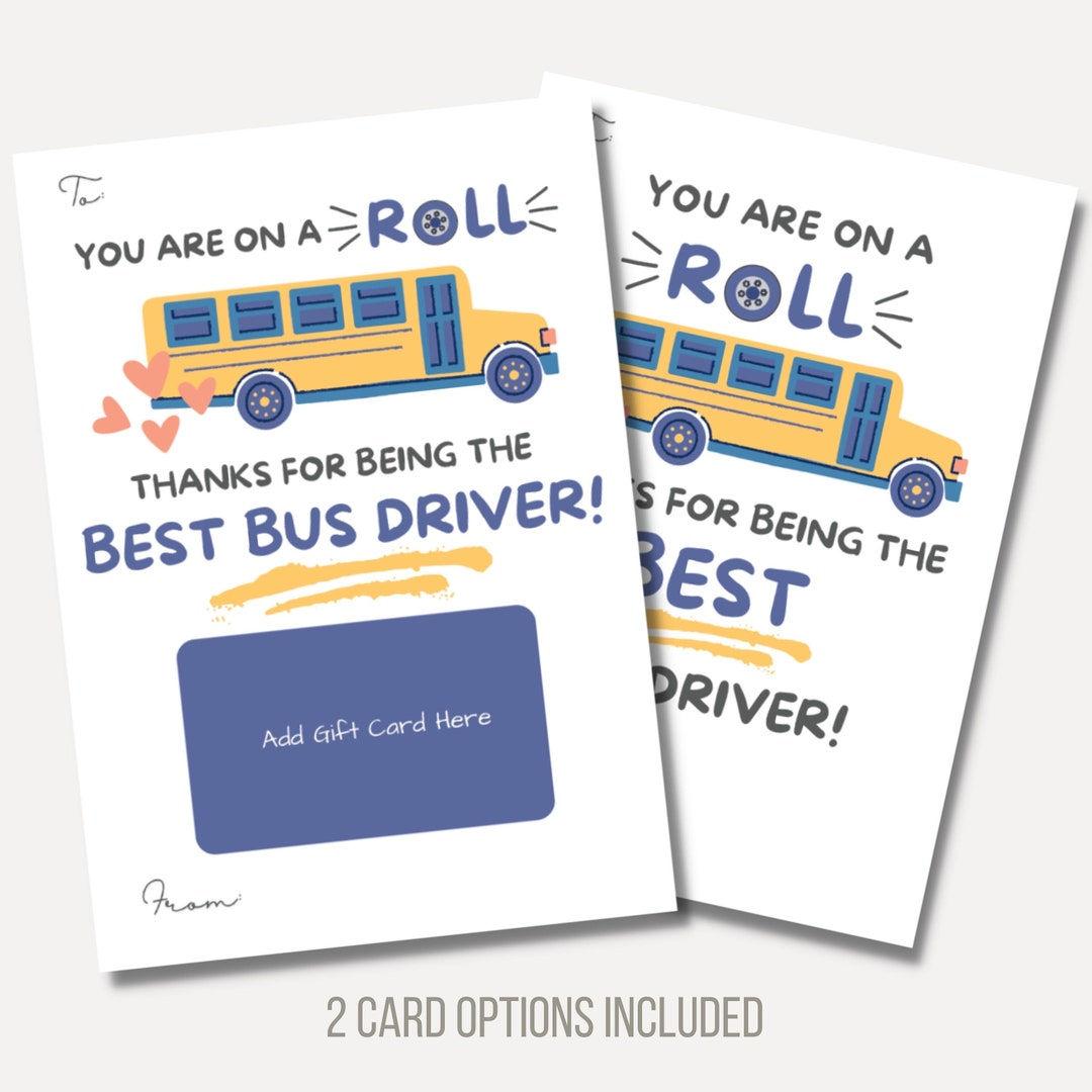 School Bus Driver Thank You Card, Gift Card Holder, Appreciation Gift ...