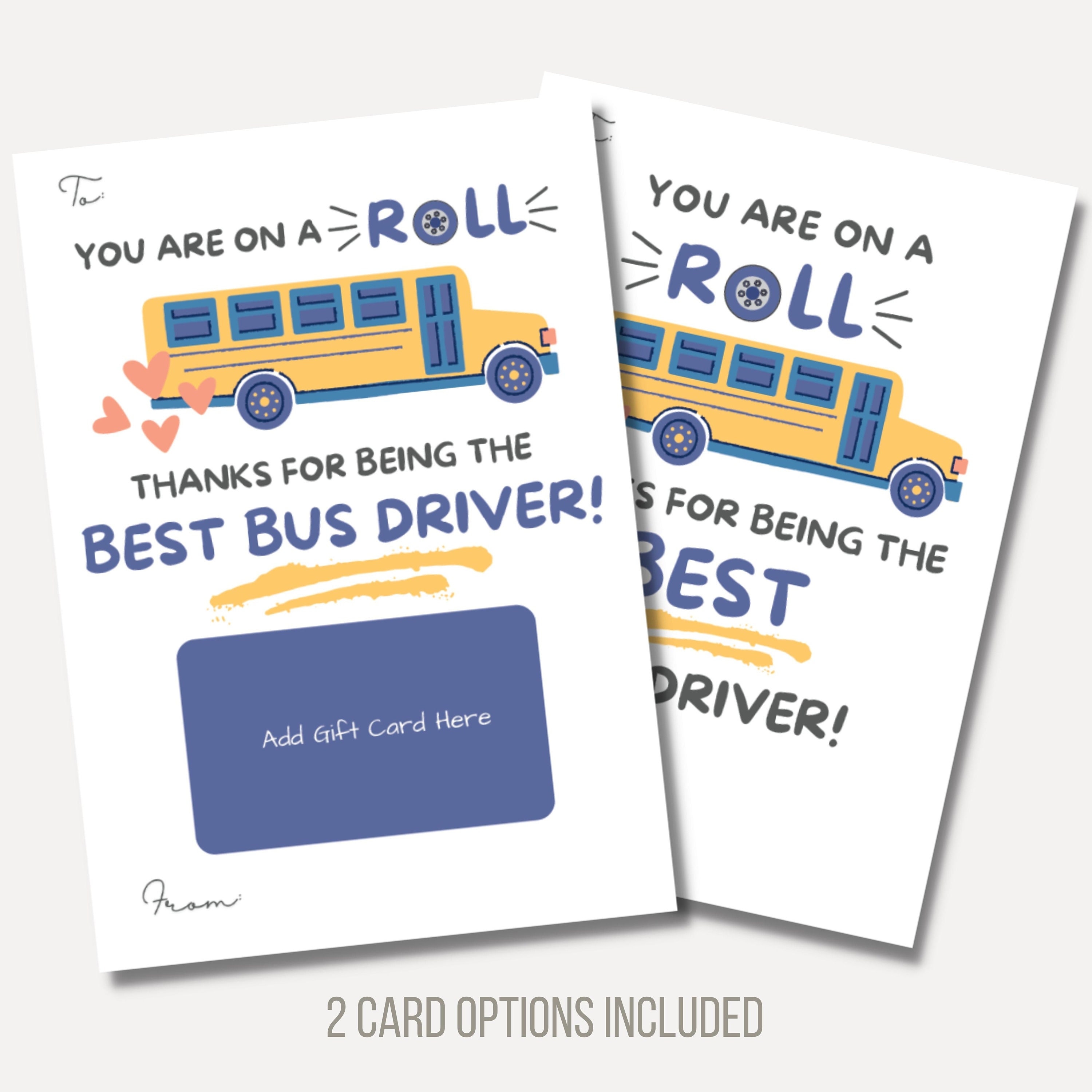 School Bus Driver Thank You Card, Gift Card Holder, Appreciation Gift ...