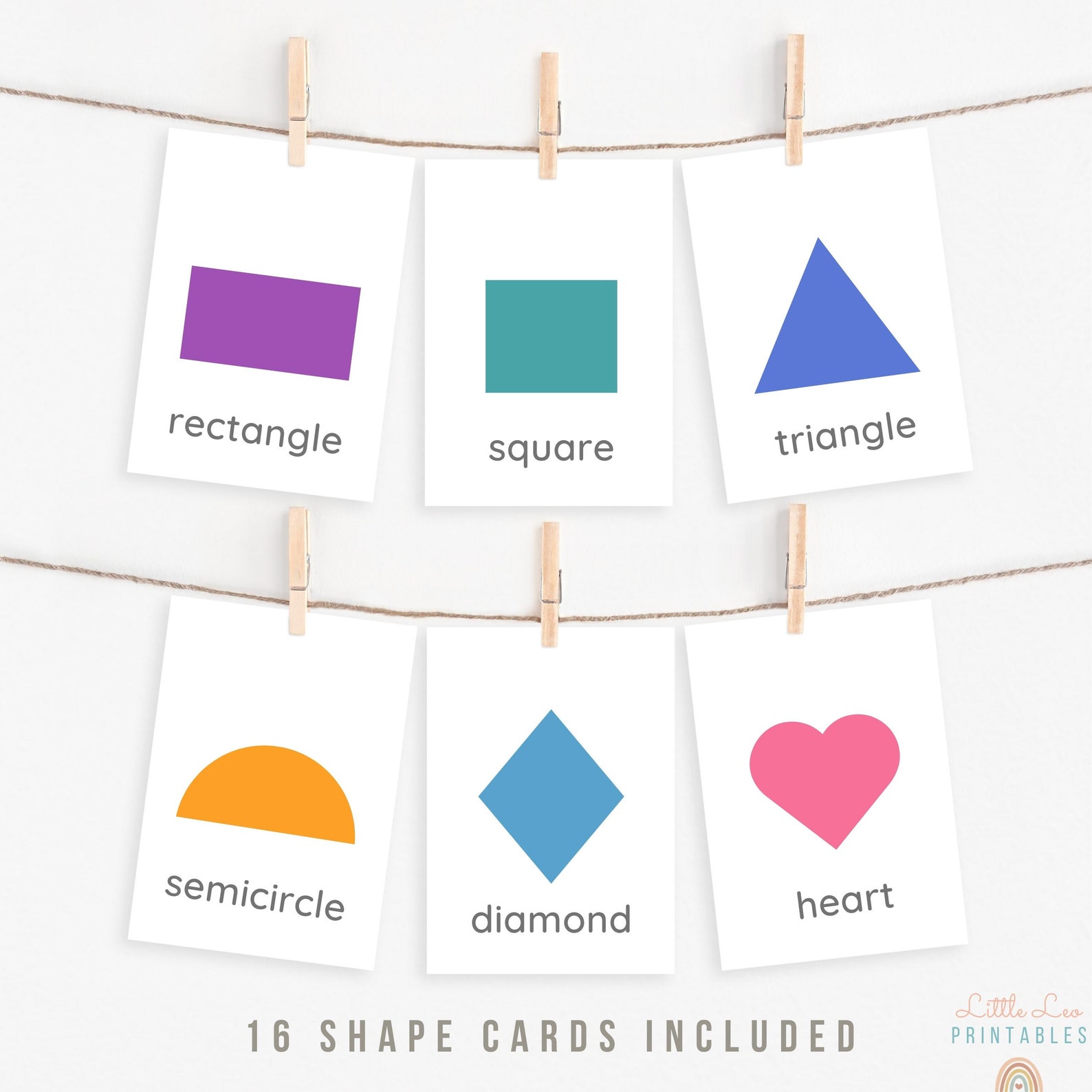 Shapes, Numbers and Colors Flashcard Set, Toddler Preschool Circle Time ...