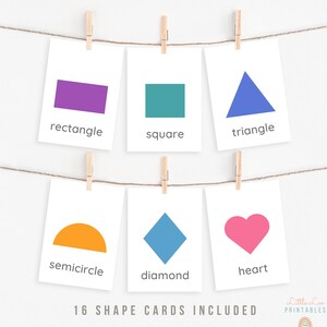 Shapes, Numbers and Colors Flashcard Set, Toddler Preschool Circle Time ...