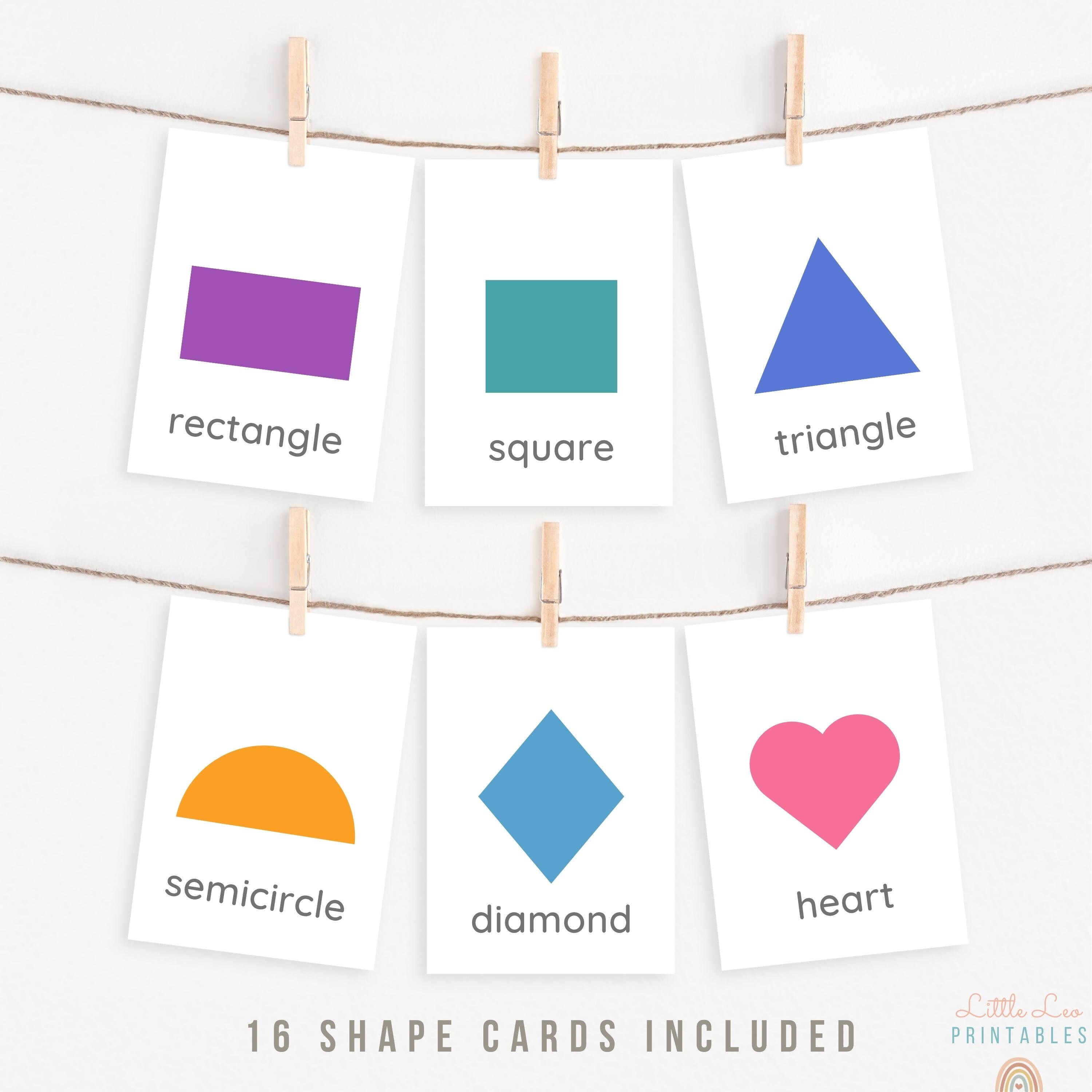 Shapes, Numbers and Colors Flashcard Set, Toddler Preschool Circle Time ...