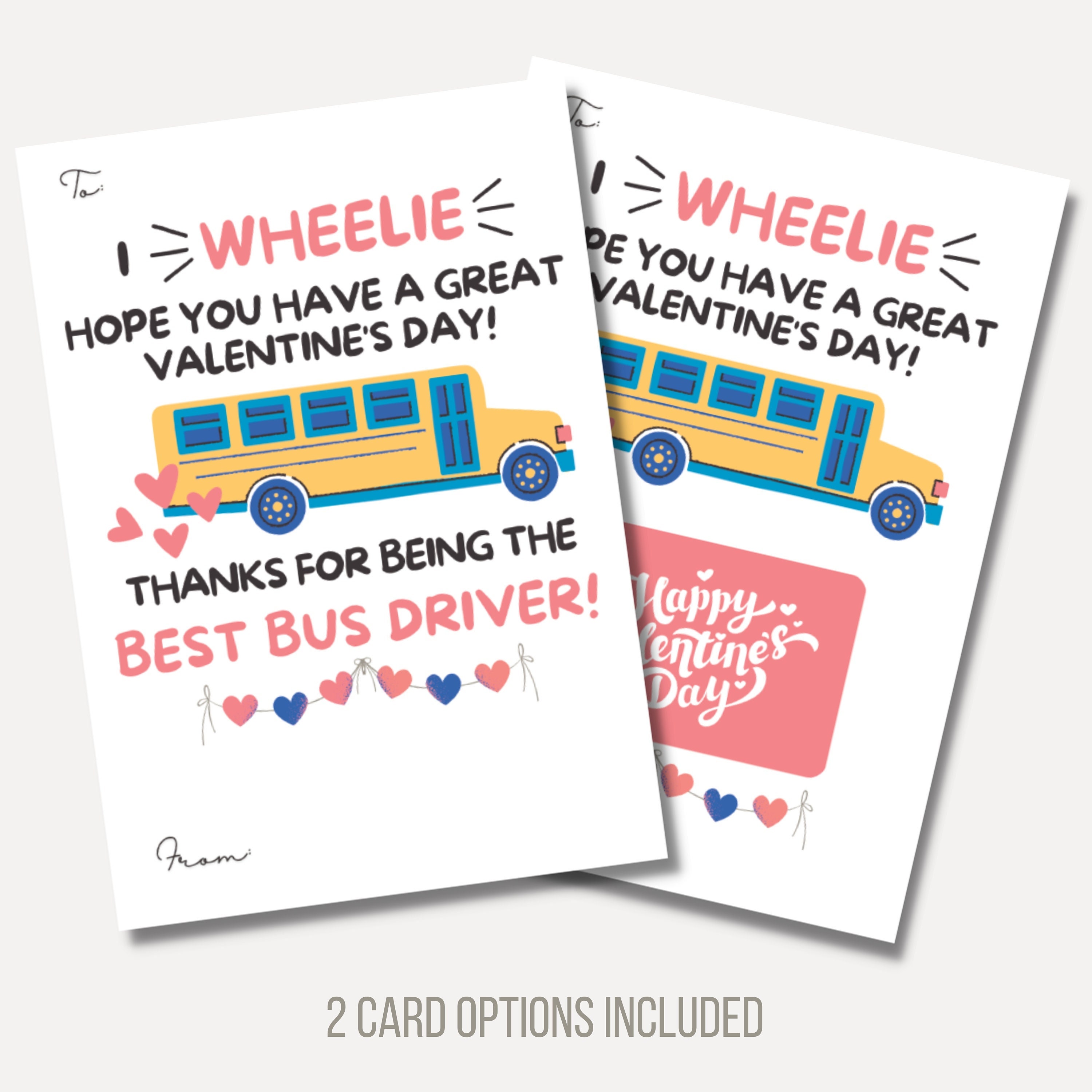 Bus Driver Valentine's Card: Gift Card Holder (PDF) - Etsy