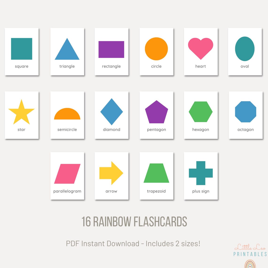 Shapes Flashcards, Basic Geometric Shapes, Toddler Preschool Circle ...