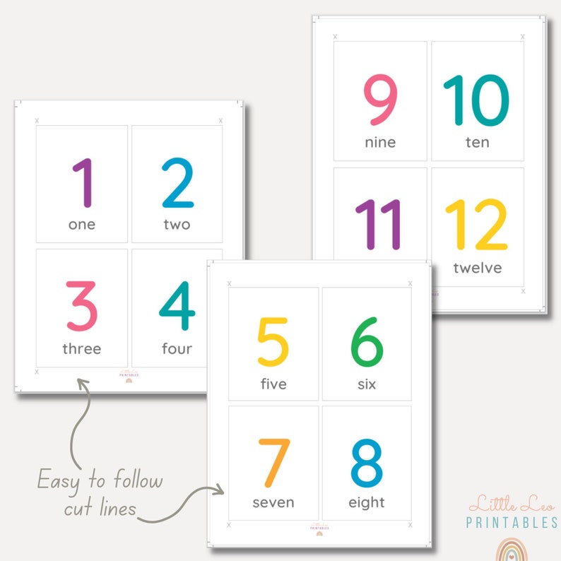 Flashcards Numbers 1-20, Rainbow Numbers Cards, Counting Classroom ...