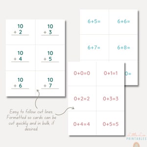 Addition Flash Cards, Addition Facts Cards 1-10, Kindergarten - 1st ...
