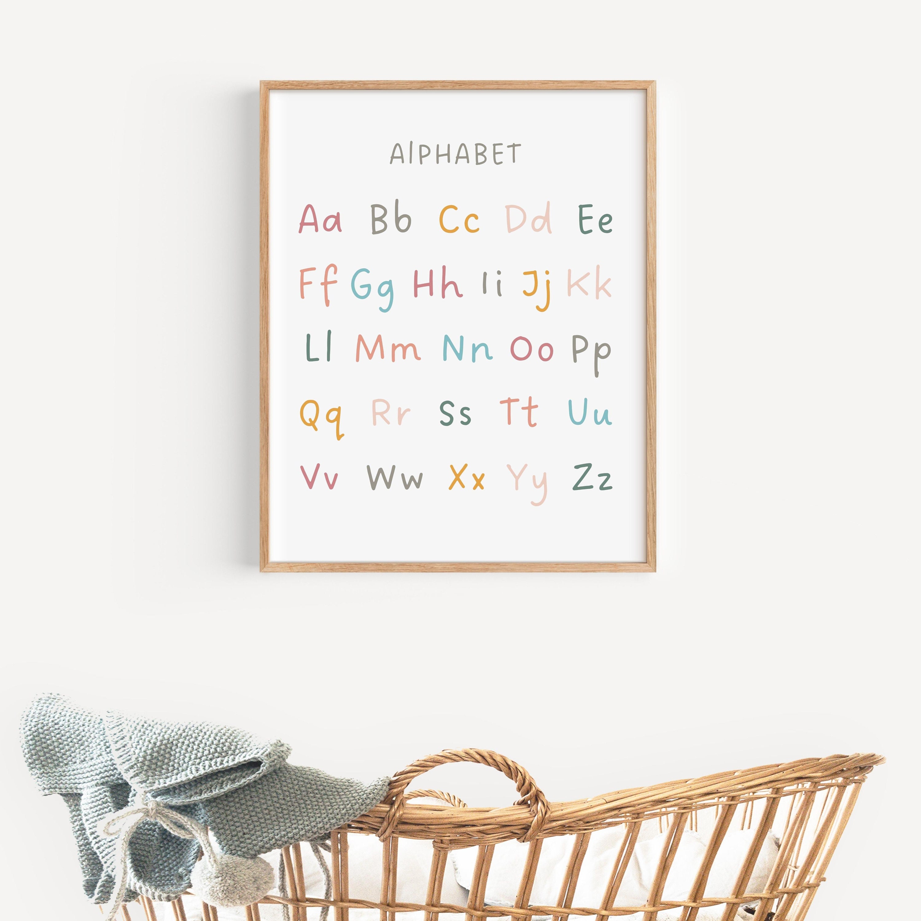 Alphabet Poster, ABC Educational Print, Boho A-Z Classroom Homeschool ...