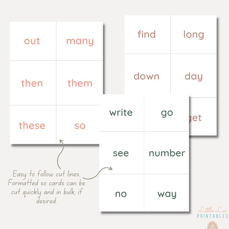 Sight Words Flashcards Fry Word List 1st 100 Kindergarten - Etsy