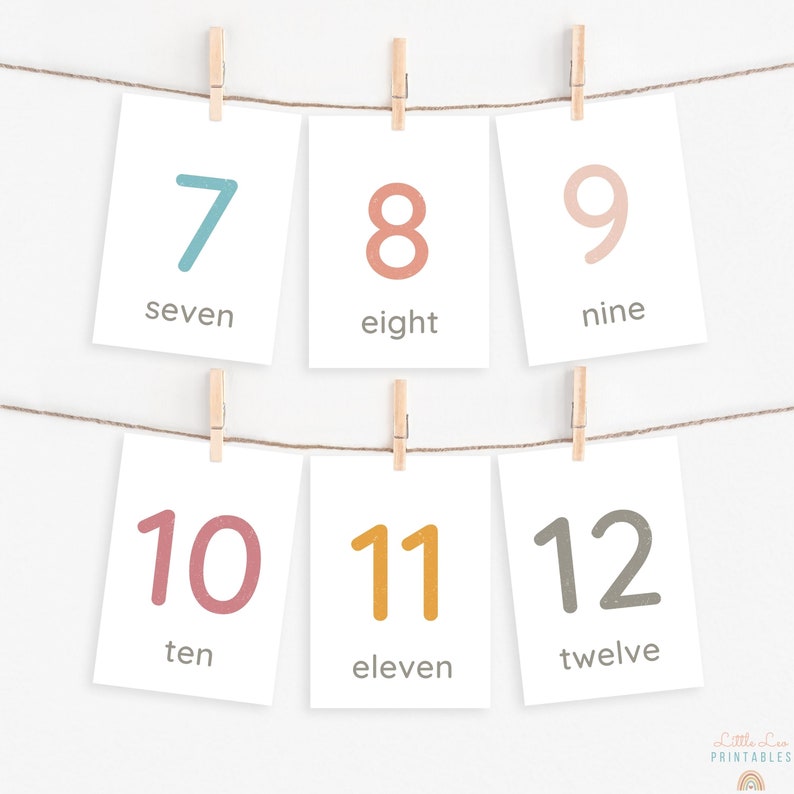 Tarjetas numéricas imprimibles, números del 1 al 20, tarjetas numéricas ...