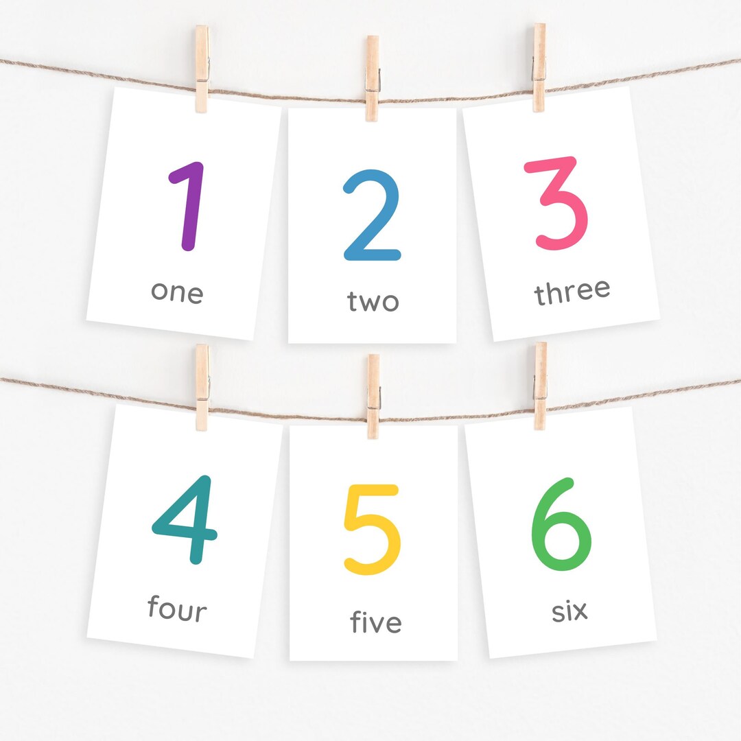 Flashcards Numbers 1-20, Rainbow Numbers Cards, Counting Classroom ...