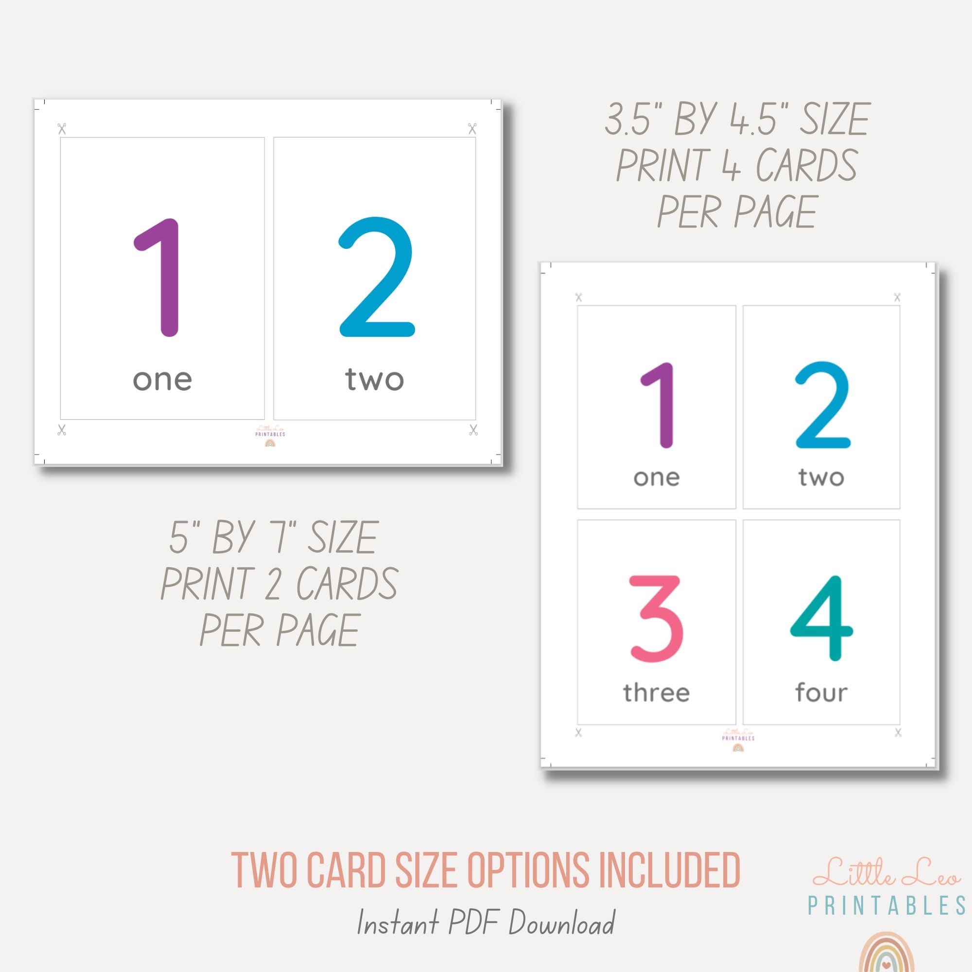 Flashcards Numbers 1-20, Rainbow Numbers Cards, Counting Classroom ...