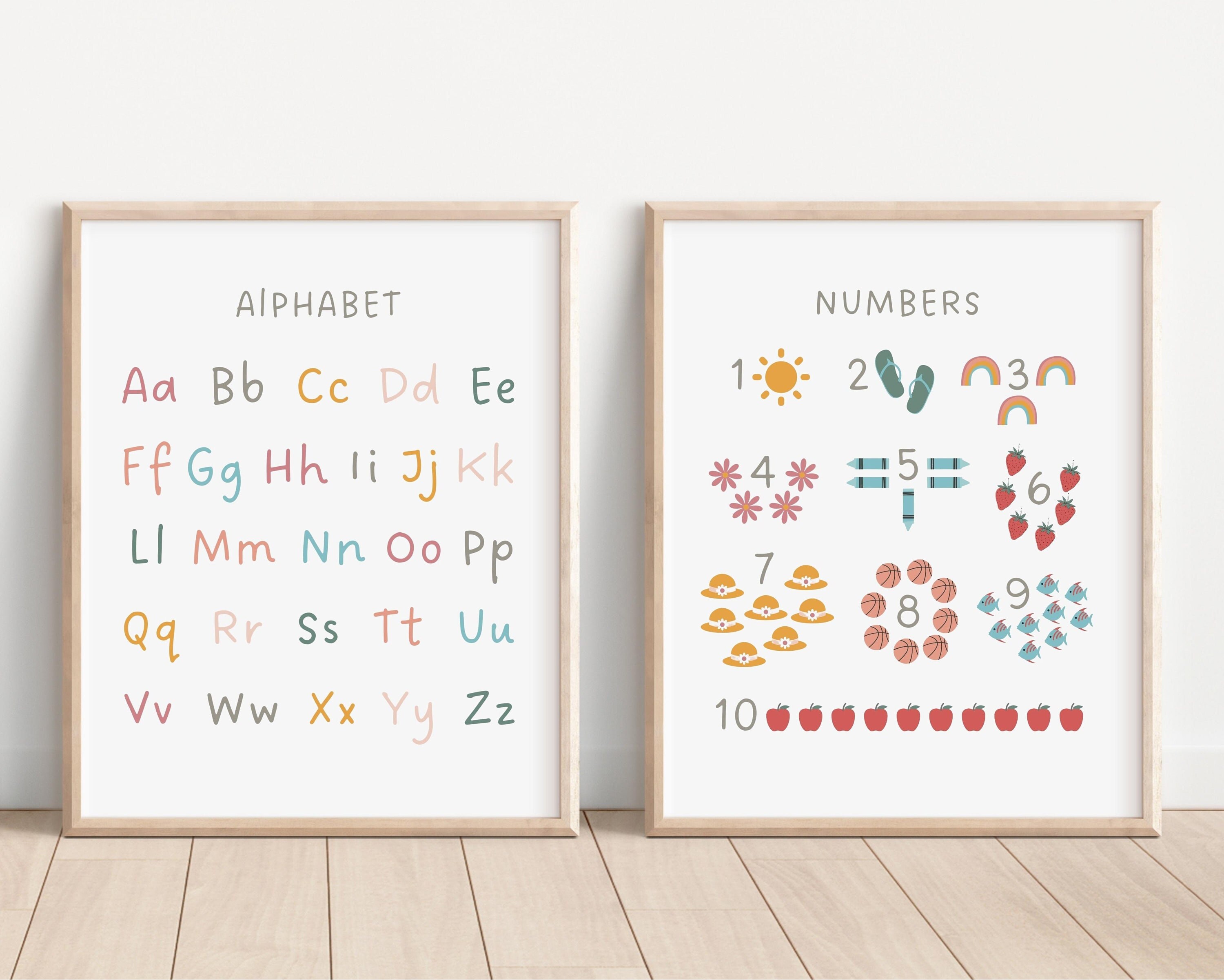 Numbers and Letters Posters, Classroom Numbers 1-10 and Alphabet ...