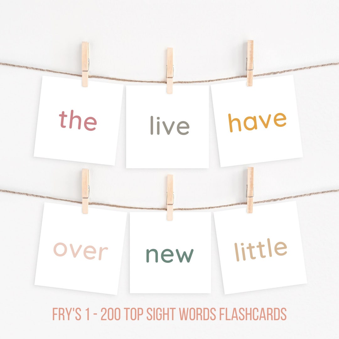Kindergarten Sight Words Flash Cards Printable, Fry 1st 200 Word List ...