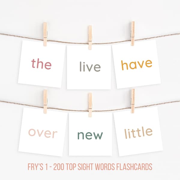 Sight Words Flash Cards - Etsy