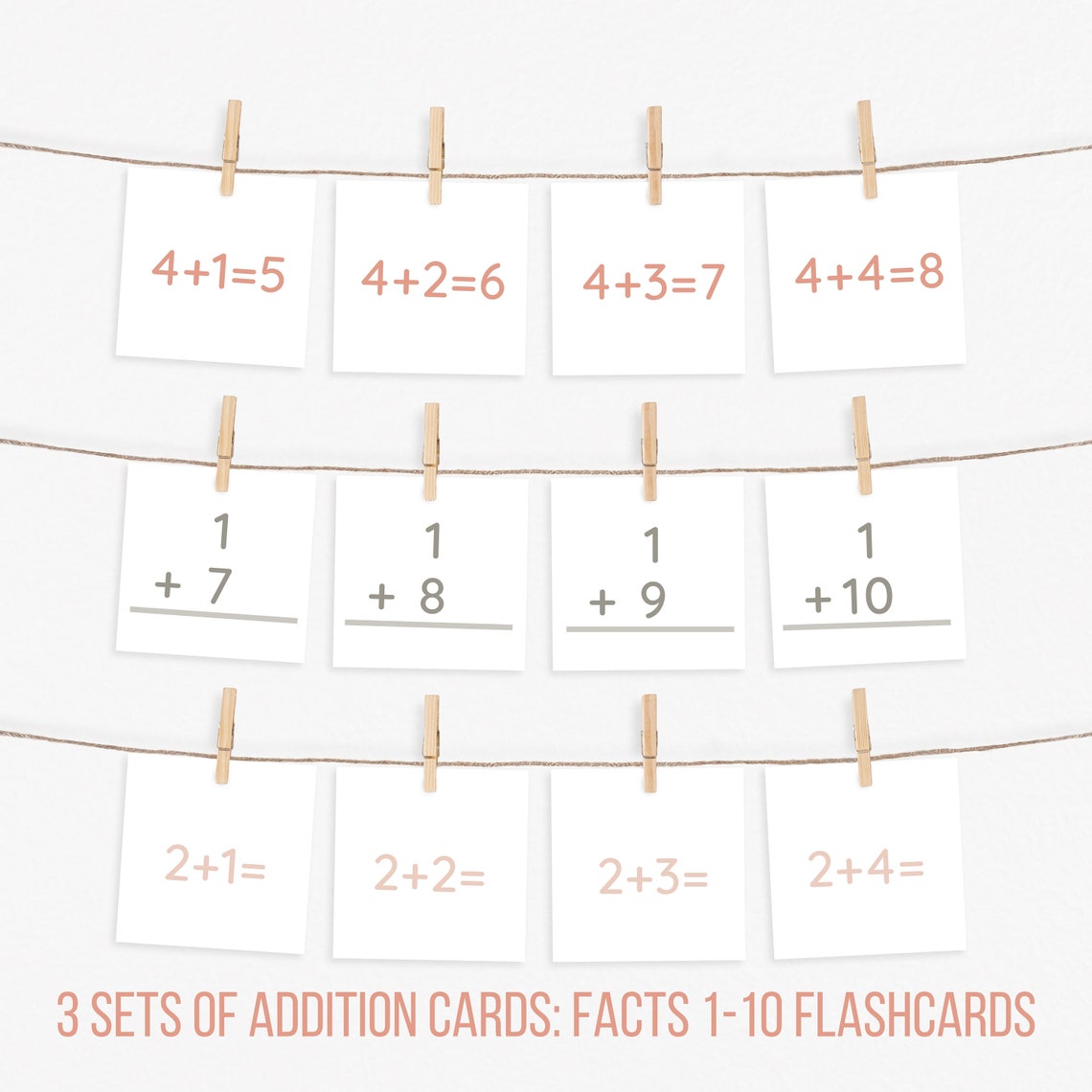 Addition Flash Cards Addition Facts Cards 1-10 Kindergarten - Etsy