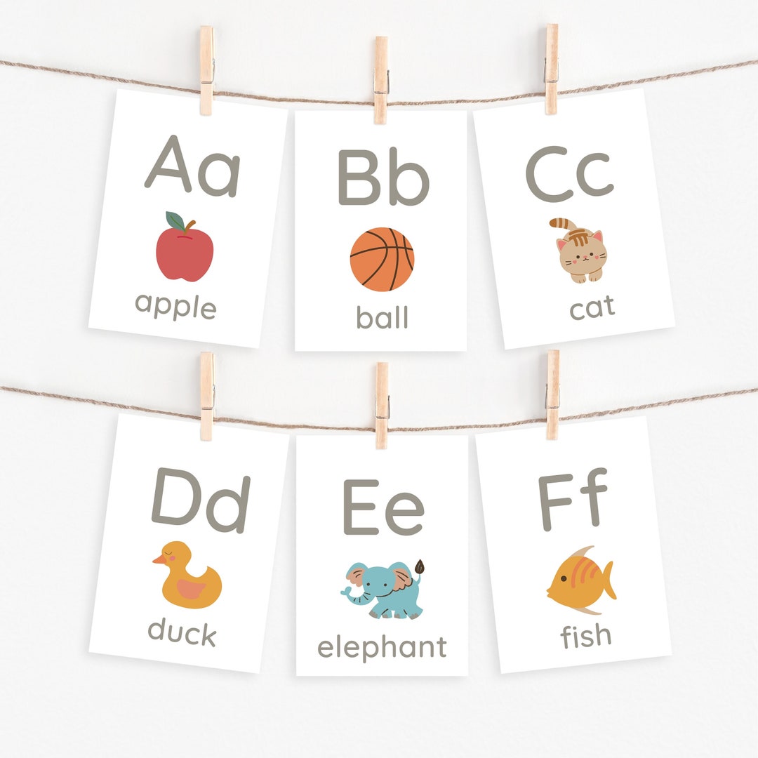 Alphabet Flash Cards: A-Z Printable for Toddlers (digital Download) - Etsy