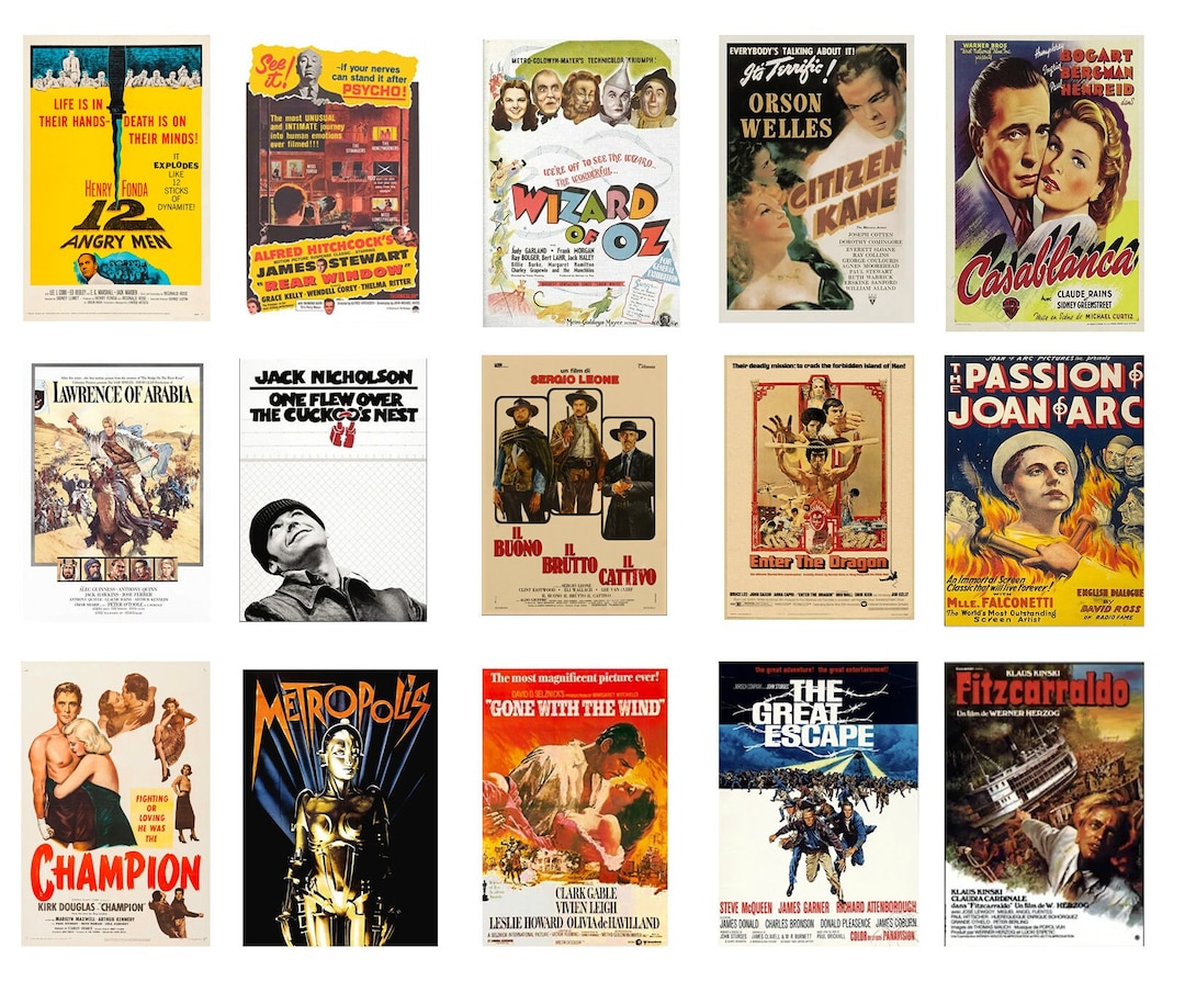 Classic Vintage Cinema Film Posters - Golden Age Hollywood Painted ...