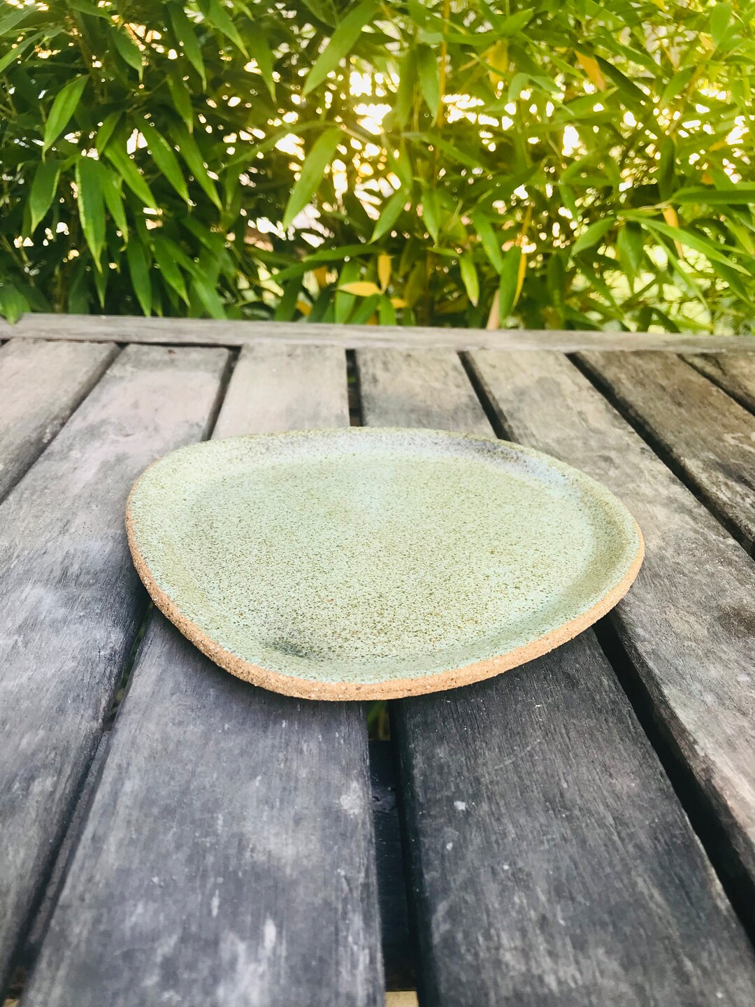 Small Stoneware Pebble Plate Flat Plate Handmade Artisanal Pottery ...