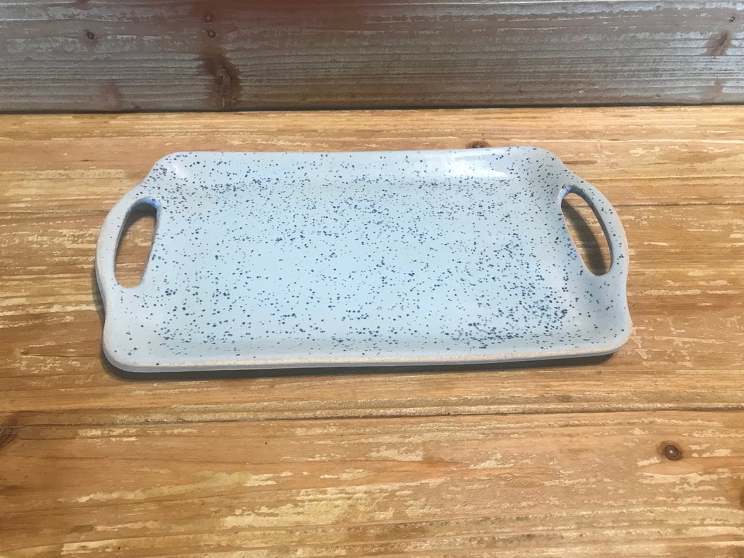 Rectangular Cake Dish Serving Tray With Sandstone Handles Handmade ...