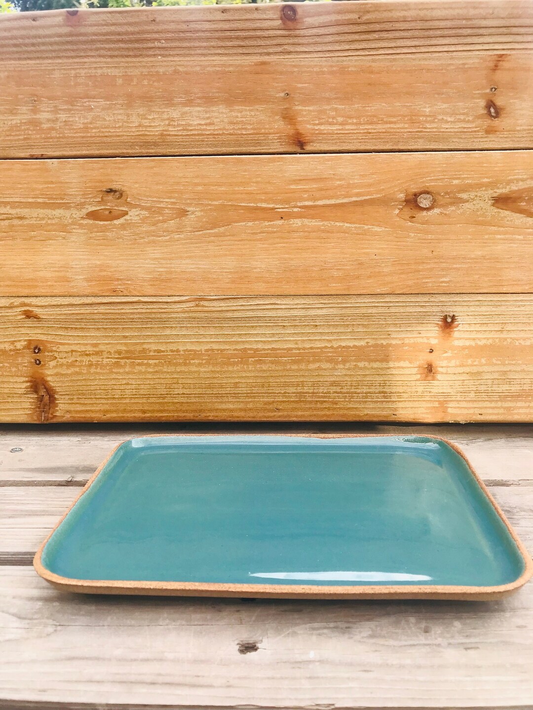 Large Rectangular Plate With Sandstone Rim Serving Tray Handmade ...