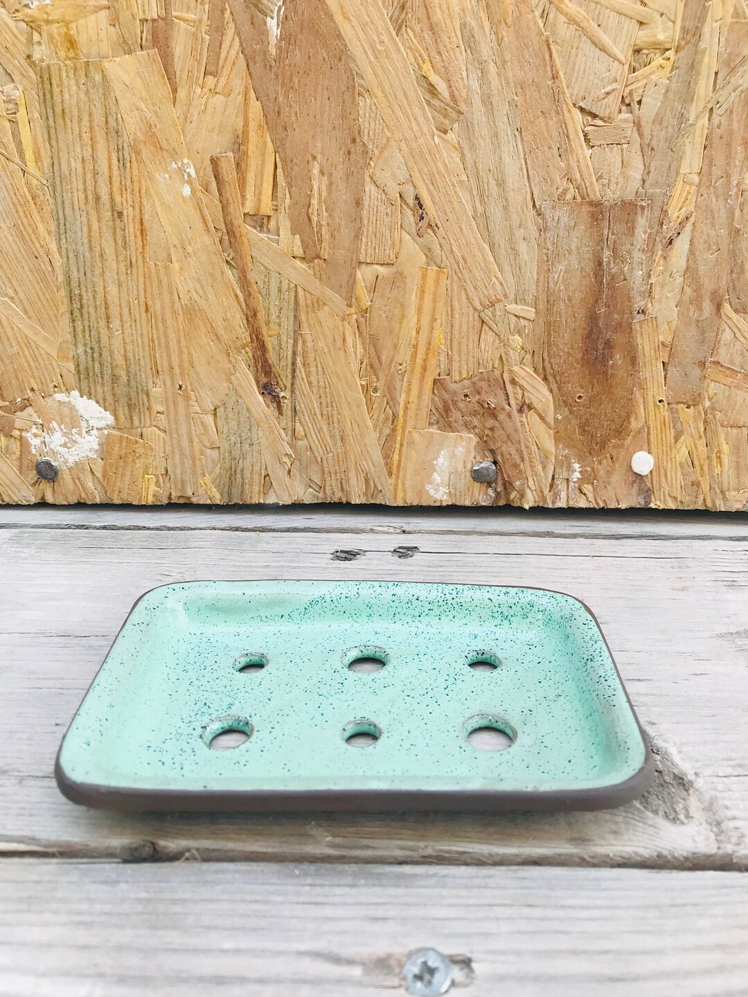 Rectangular Sandstone Soap Dish Sponge Rest Artisanal Pottery Bathroom ...