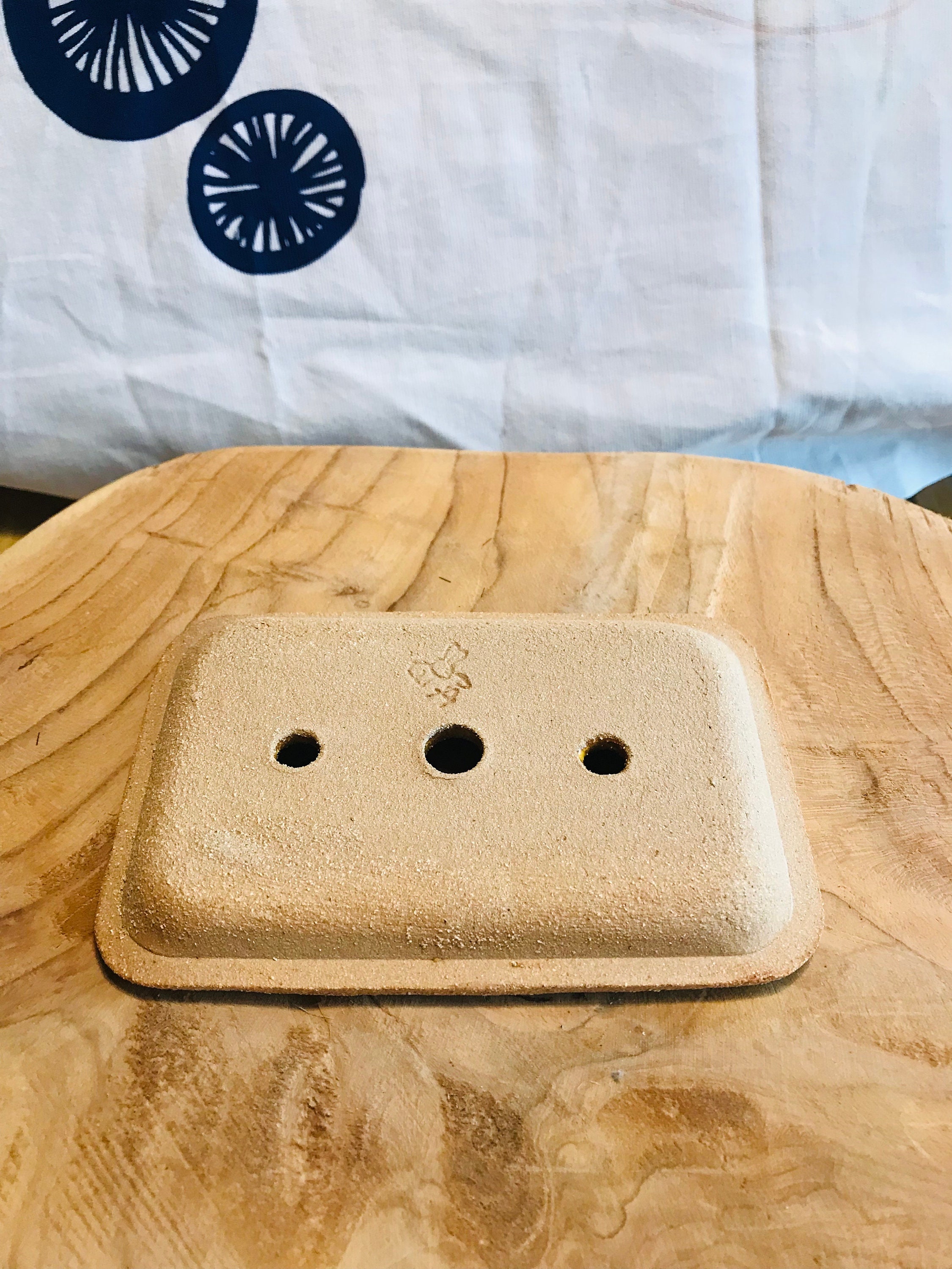 Rectangular Sandstone Soap Dish Sponge Rest Artisanal Pottery Bathroom ...