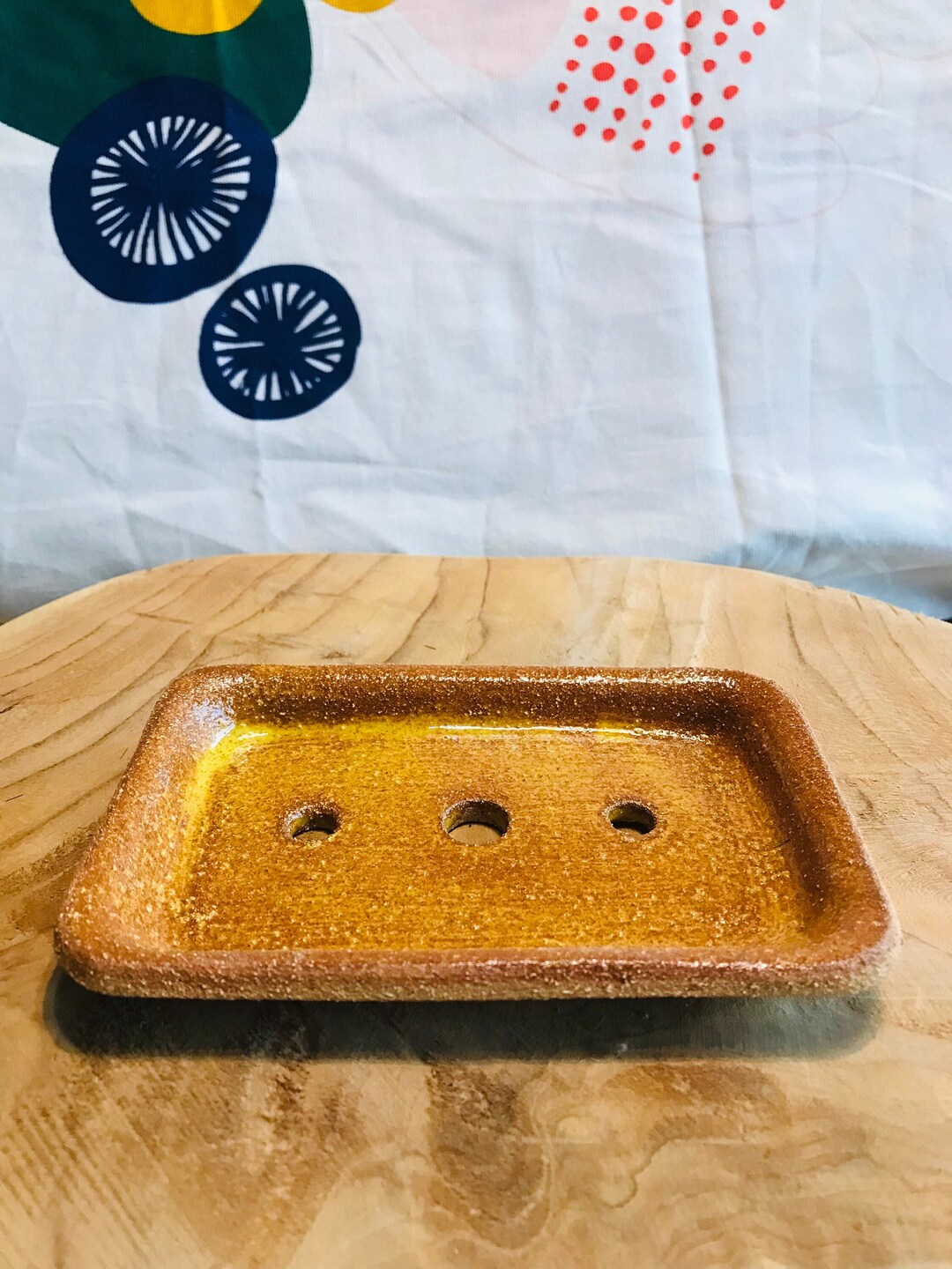 Rectangular Sandstone Soap Dish Sponge Rest Artisanal Pottery Bathroom ...