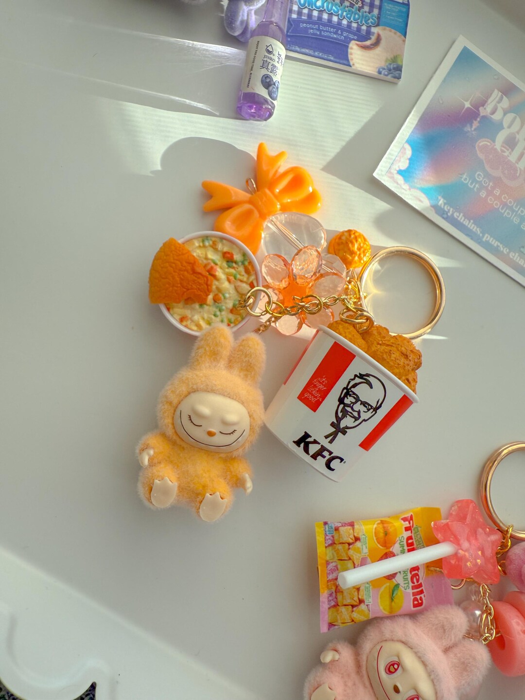 Labubu Orange KFC Keychain Purse Charm Baggu Coach - Etsy