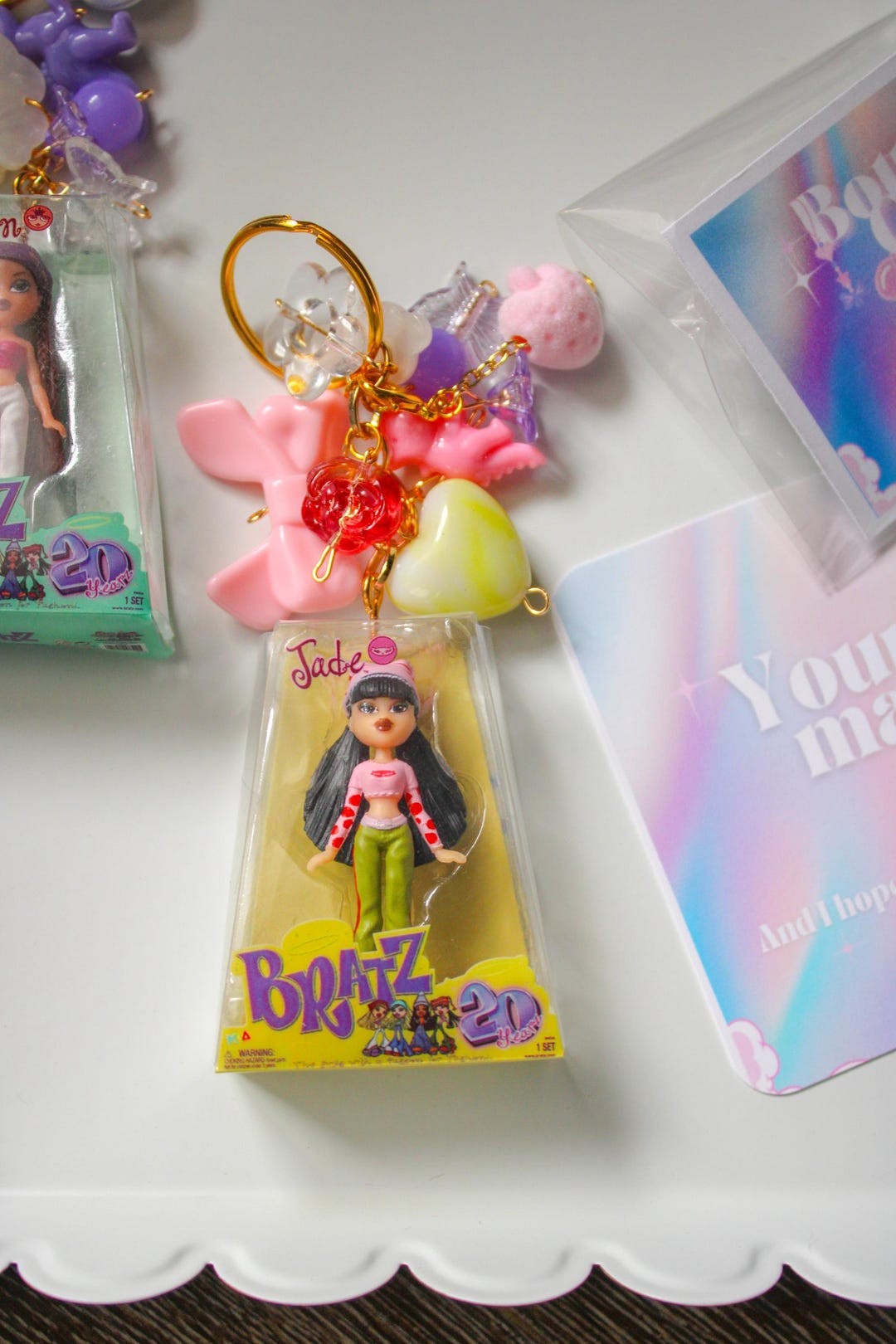 Bratz Mini Jade Keychain and Purse Charm With Y2K Beads - Etsy