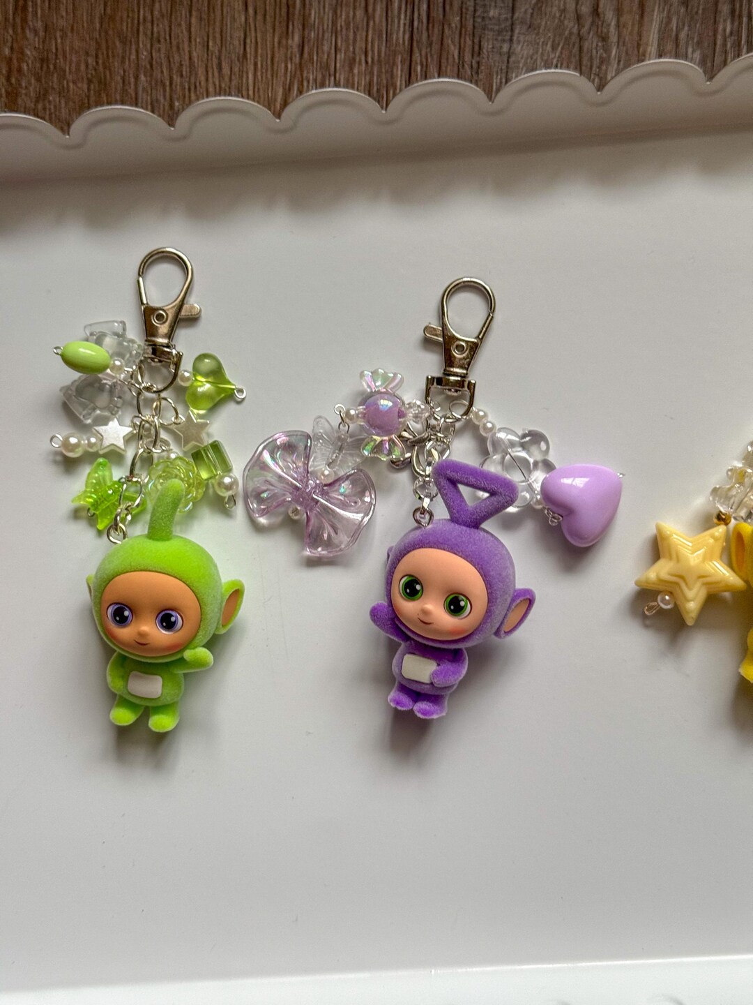 Teletubbies Pinky Winky Purple Fuzzy Purse Charm and Keychain - Etsy