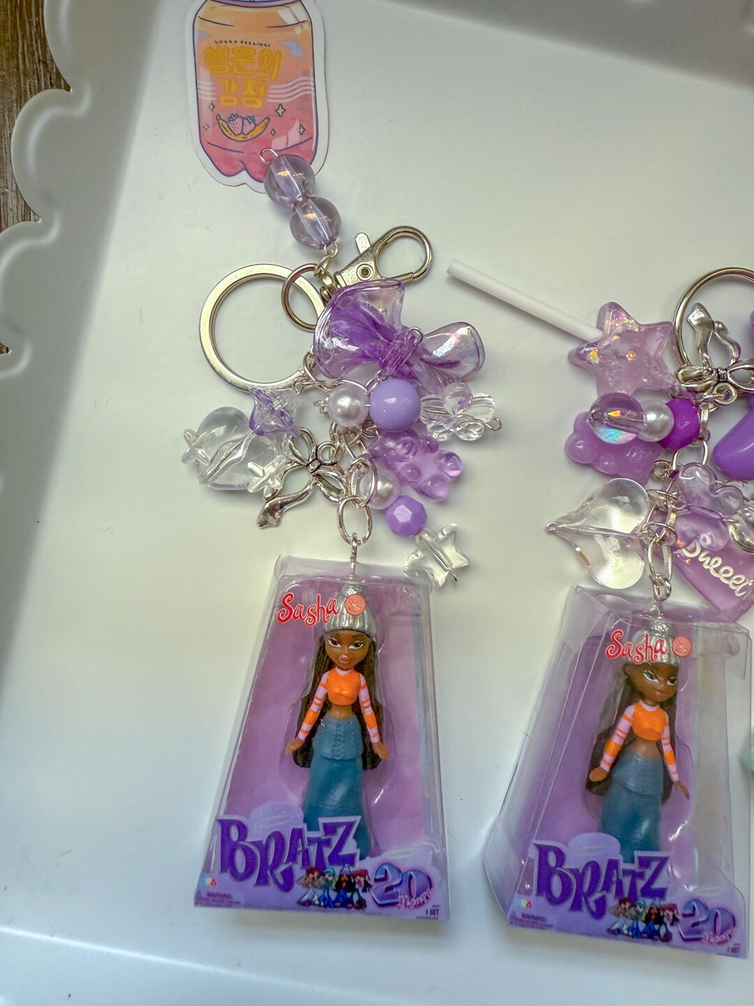 Bratz Mini Sasha Doll Keychain and Purse Charm With Y2K Beads - Etsy