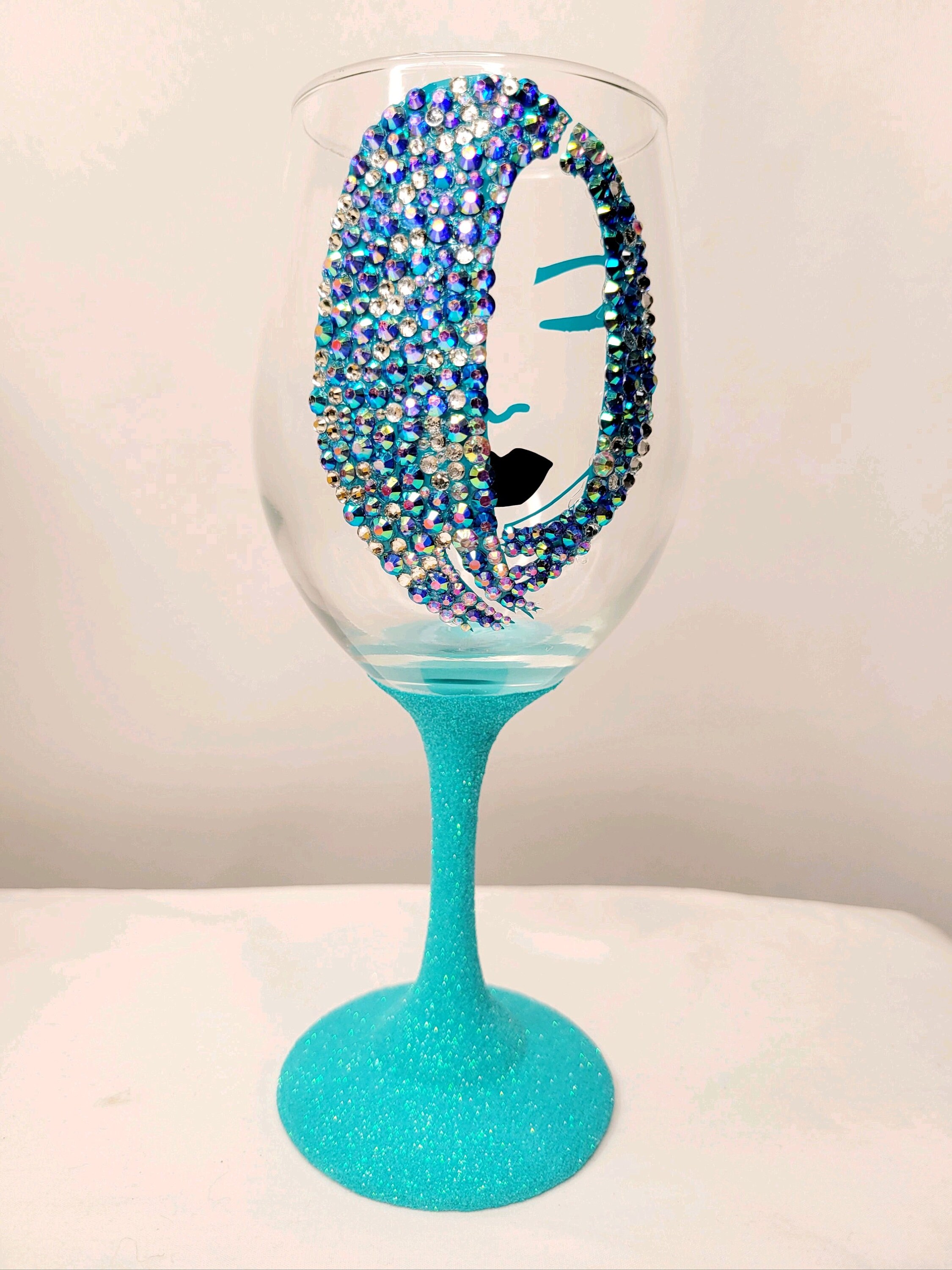 Bedazzled Wine Glass Wedding Birthday Gift Holiday Bling Sky - Etsy