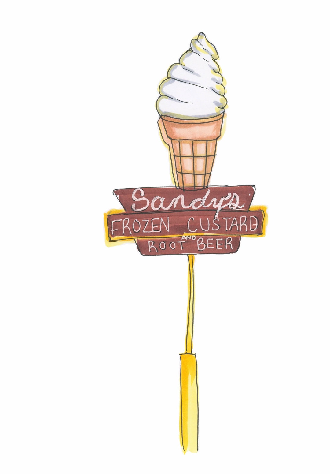 Sandy's | Austin (5x7 In. Print) - Etsy