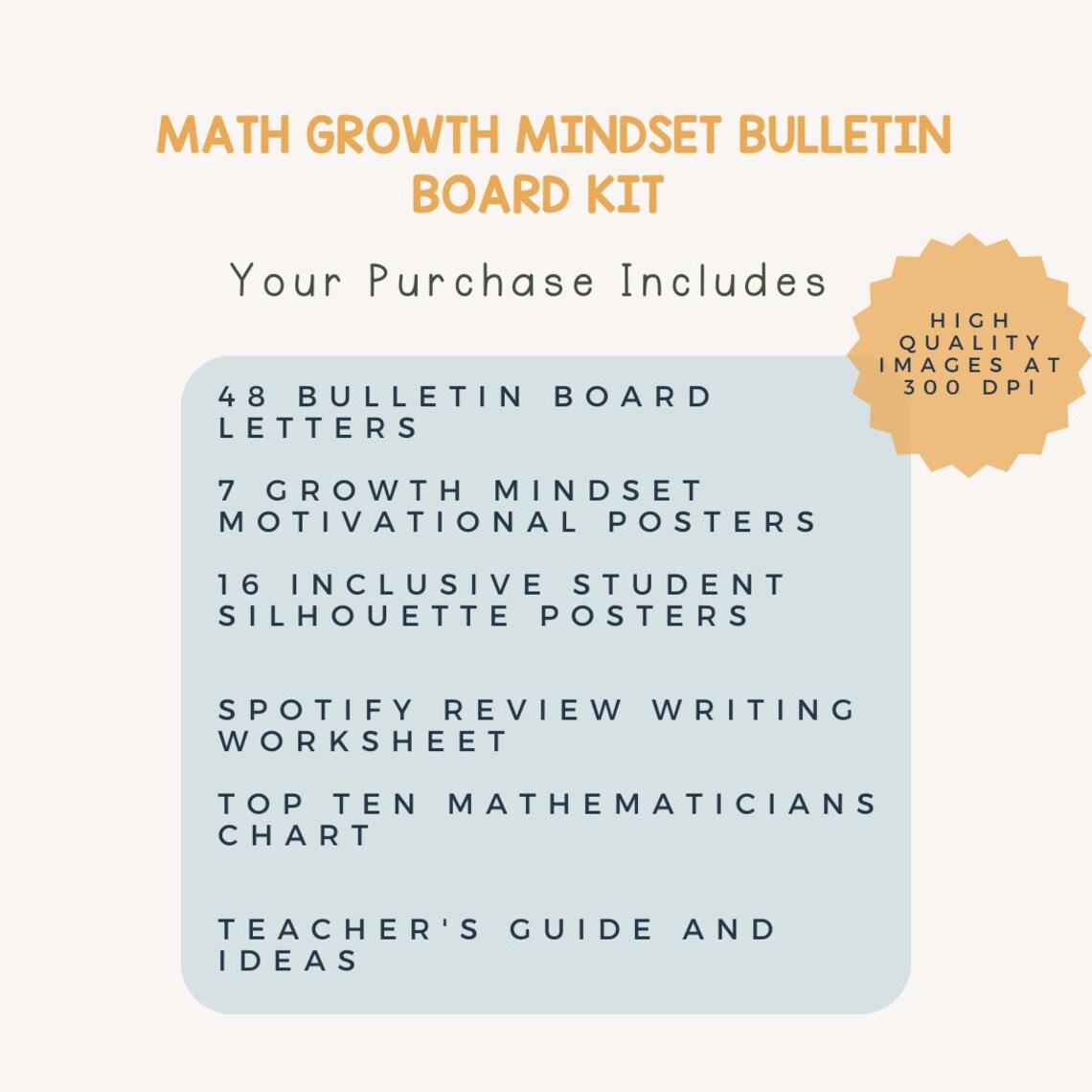 Math Themed Bulletin Board Kit With Boho Letters, Mindset Posters ...