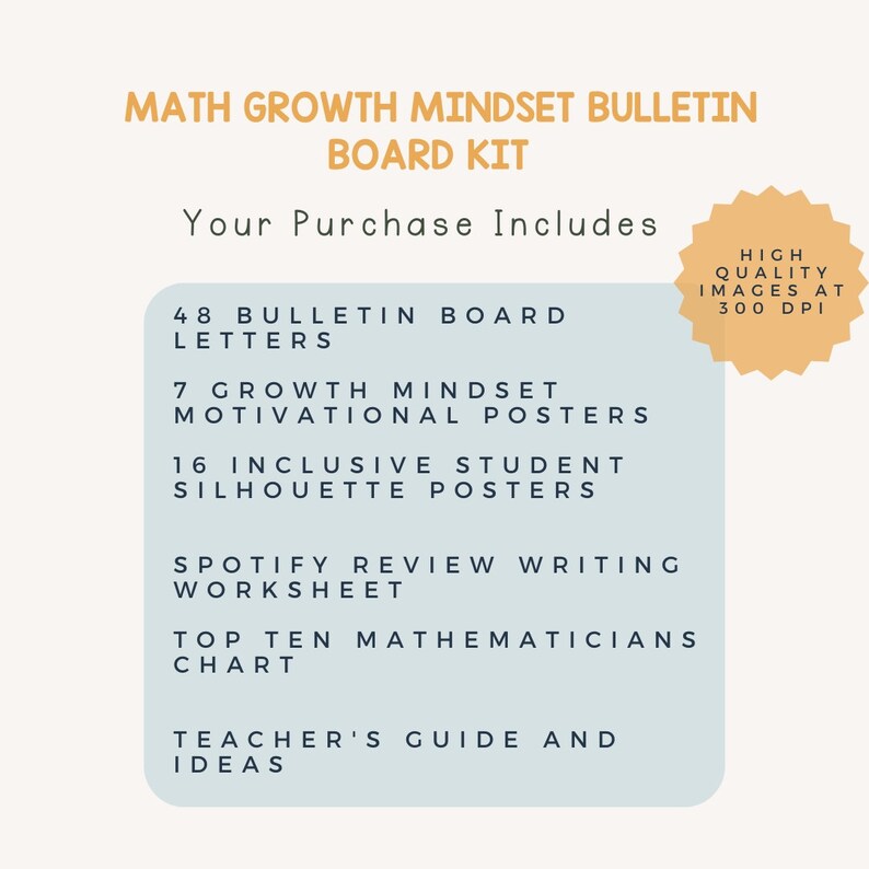 Math Themed Bulletin Board Kit With Boho Letters, Mindset Posters ...